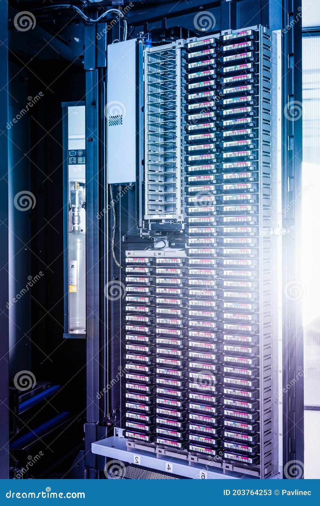 Cluster of Hard Drives Stacked Inside Data Storage Cabinet Stock Image ...