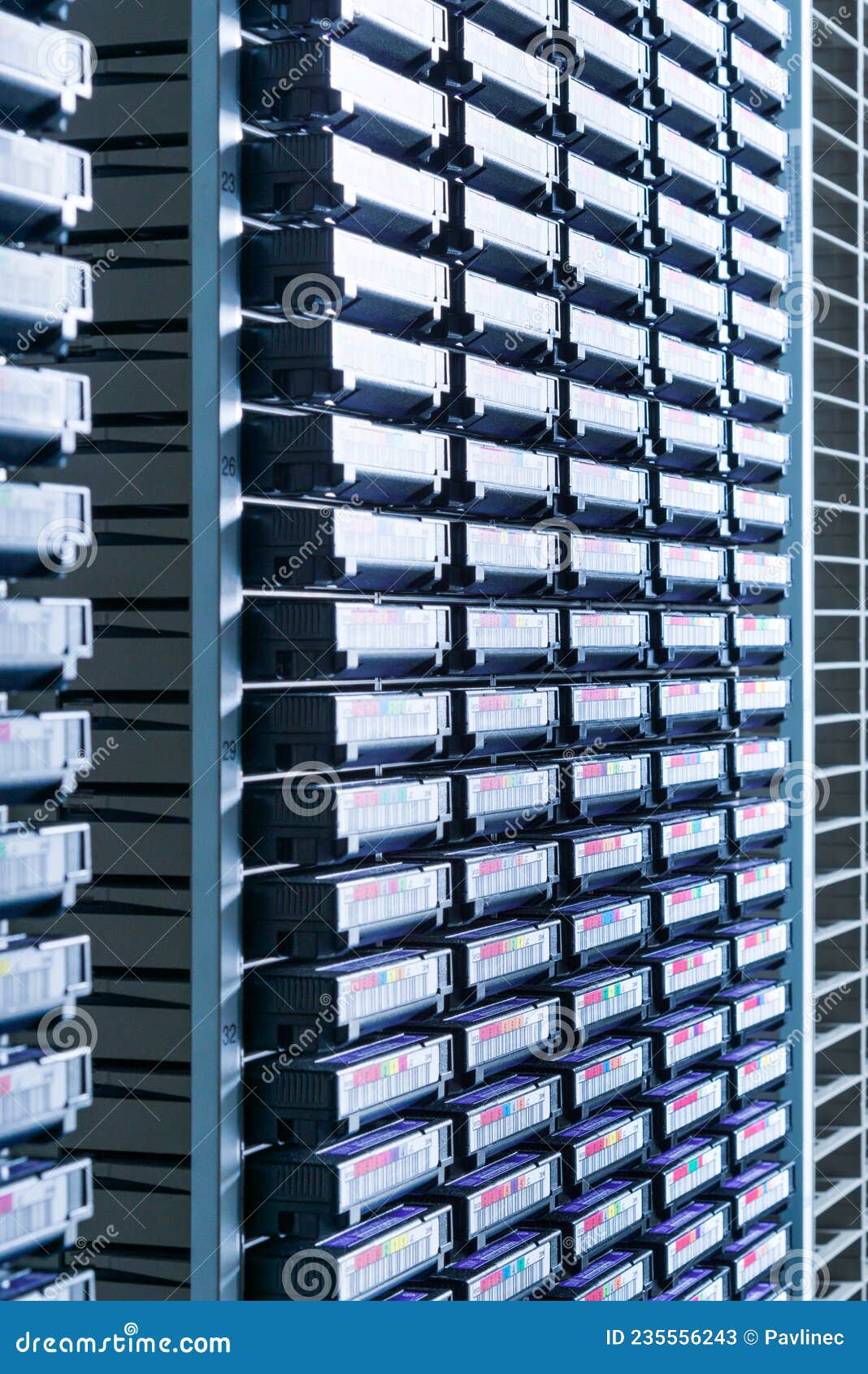 Cluster of Hard Drives Stacked Inside Data Storage Cabinet Stock Image ...