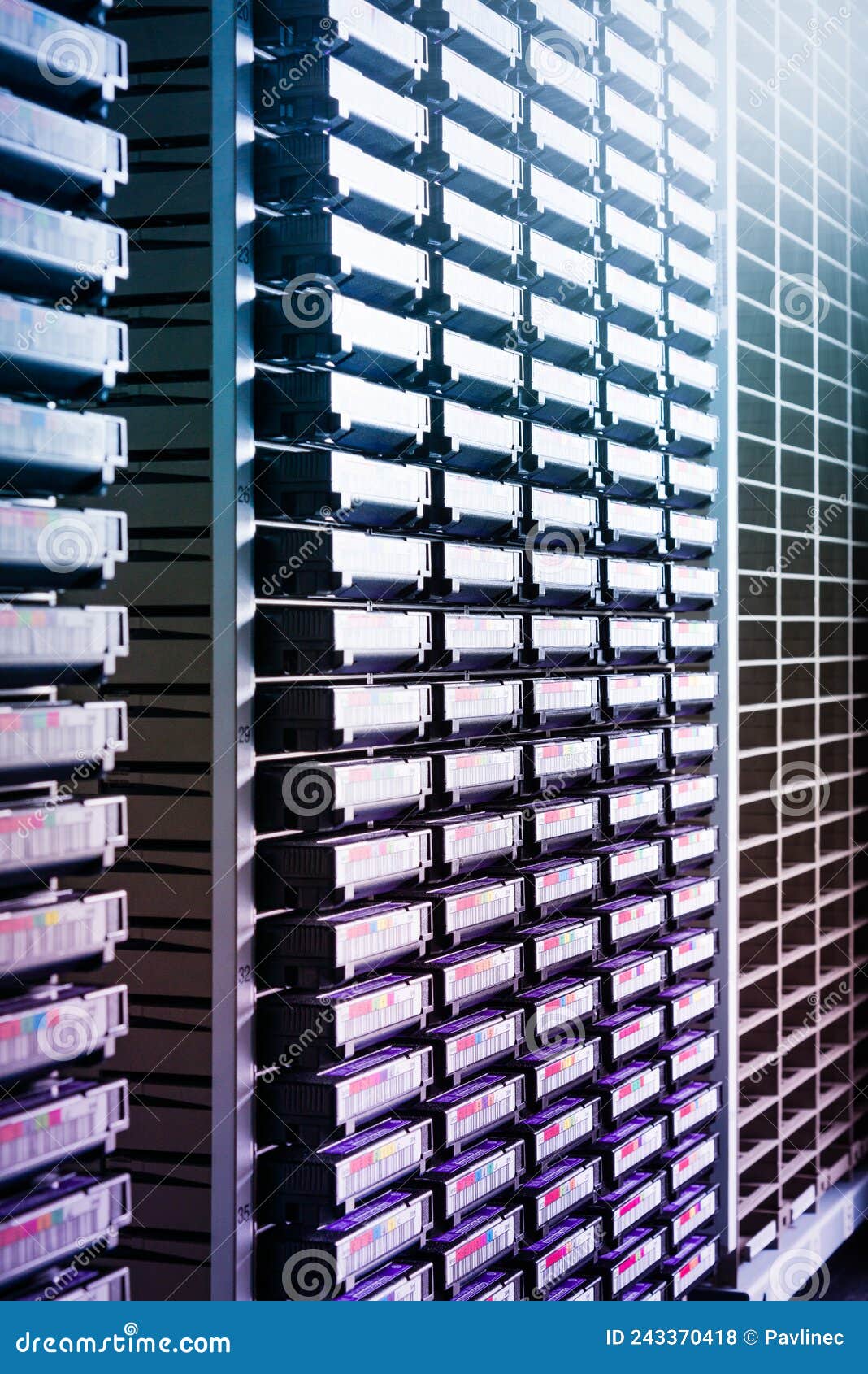 Cluster of Hard Drives Stacked Inside Data Storage Cabinet Stock Photo ...