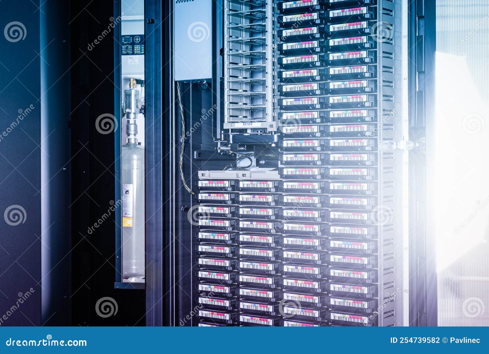 Cluster of Hard Drives Stacked Inside Data Storage Cabinet Stock Photo ...