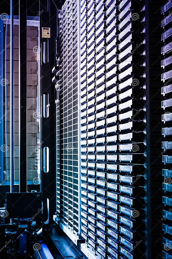 Cluster of Hard Drives Stacked Inside Data Storage Cabinet Stock Image ...