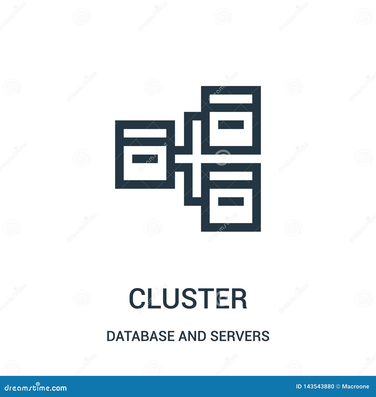 Cluster Icon Vector From Database And Servers Collection Thin Line Cluster Outline Icon Vector