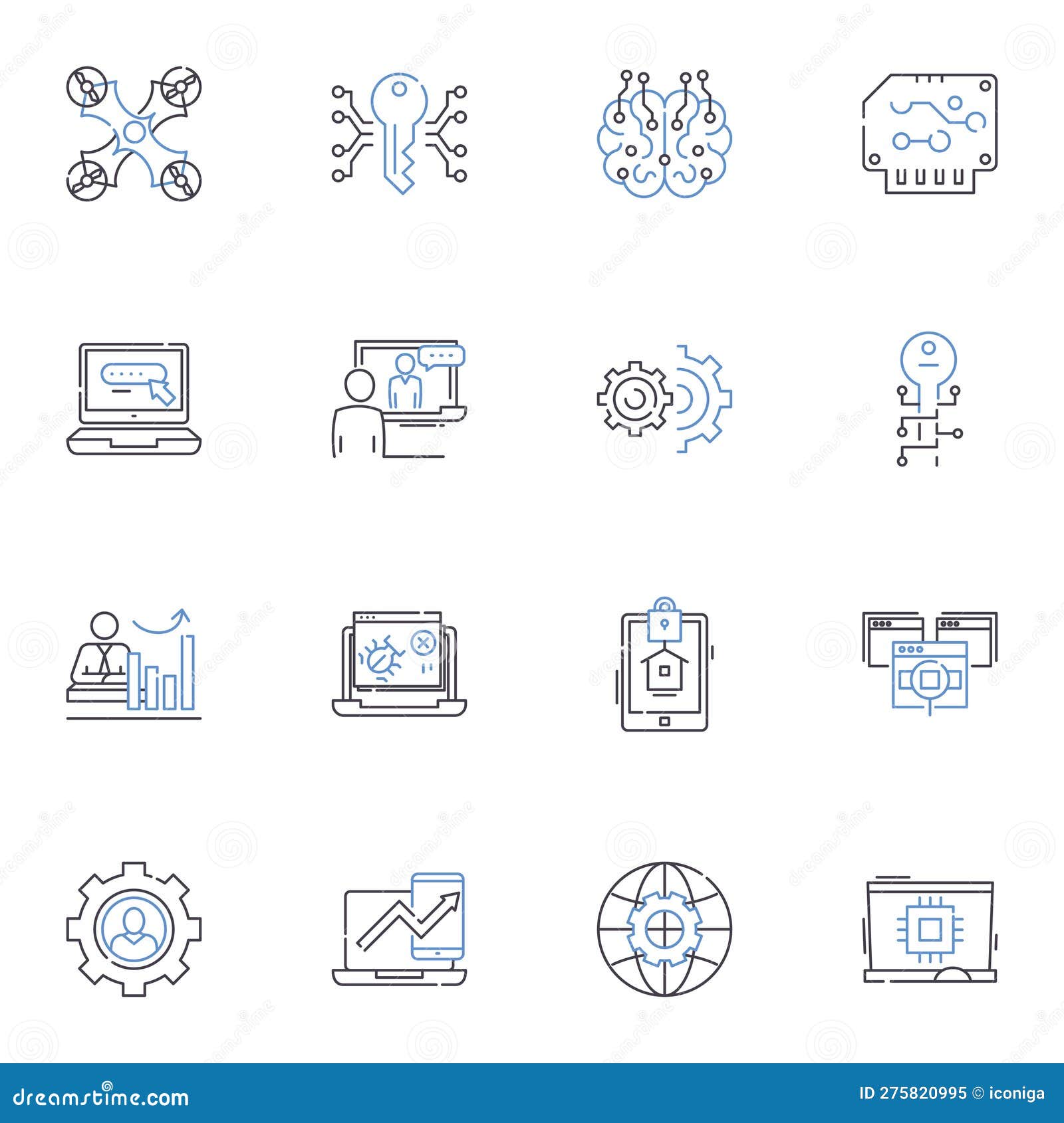 Cluster Line Icons Collection Group Bundle Bunch Collection