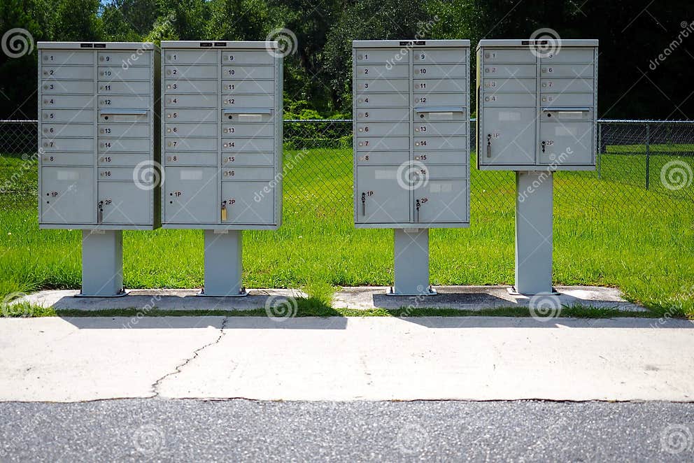 Cluster Mailboxes stock image. Image of post, boxes, mail - 68949795