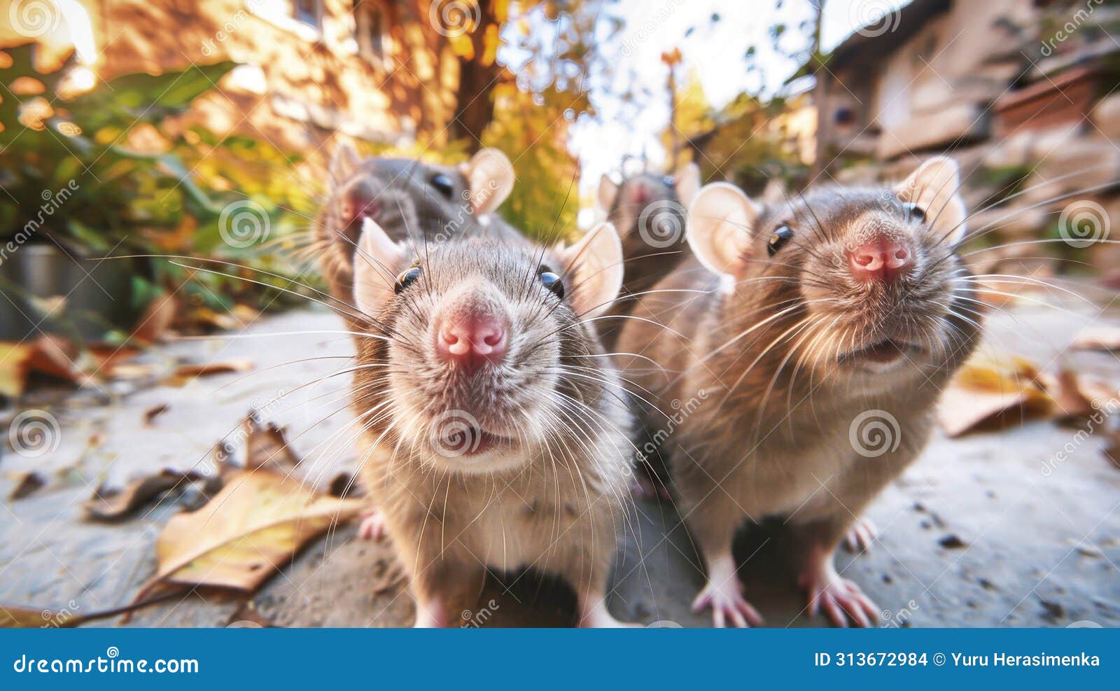 A Cluster of Mice Standing Closely Next To Each Other in a Row Stock ...