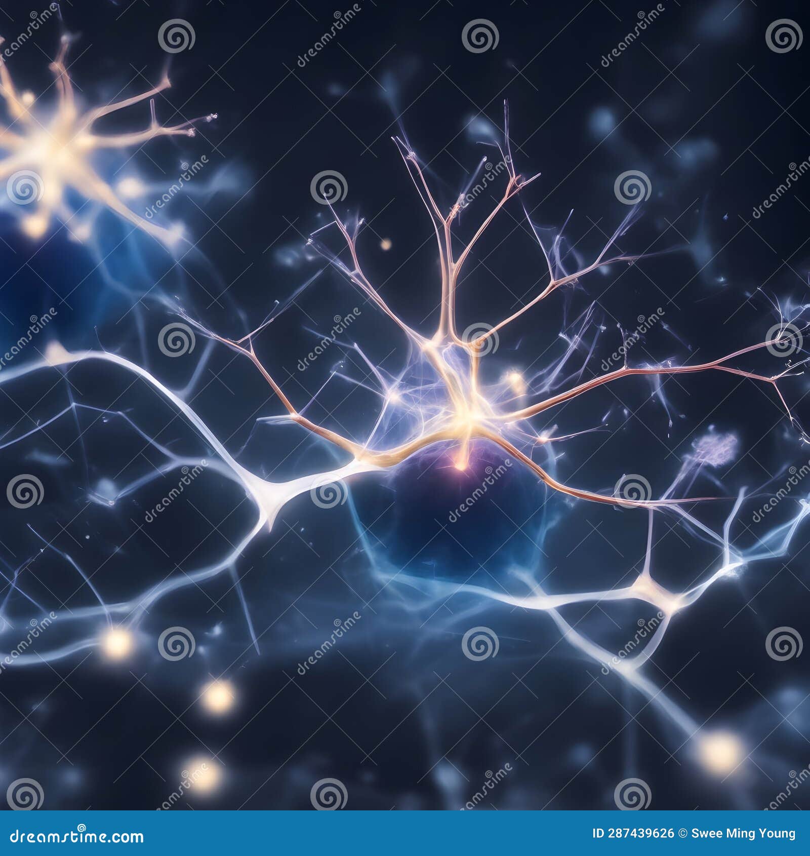 A Cluster of Neuron Floats and Branches Out with Axons and Dendrites of ...