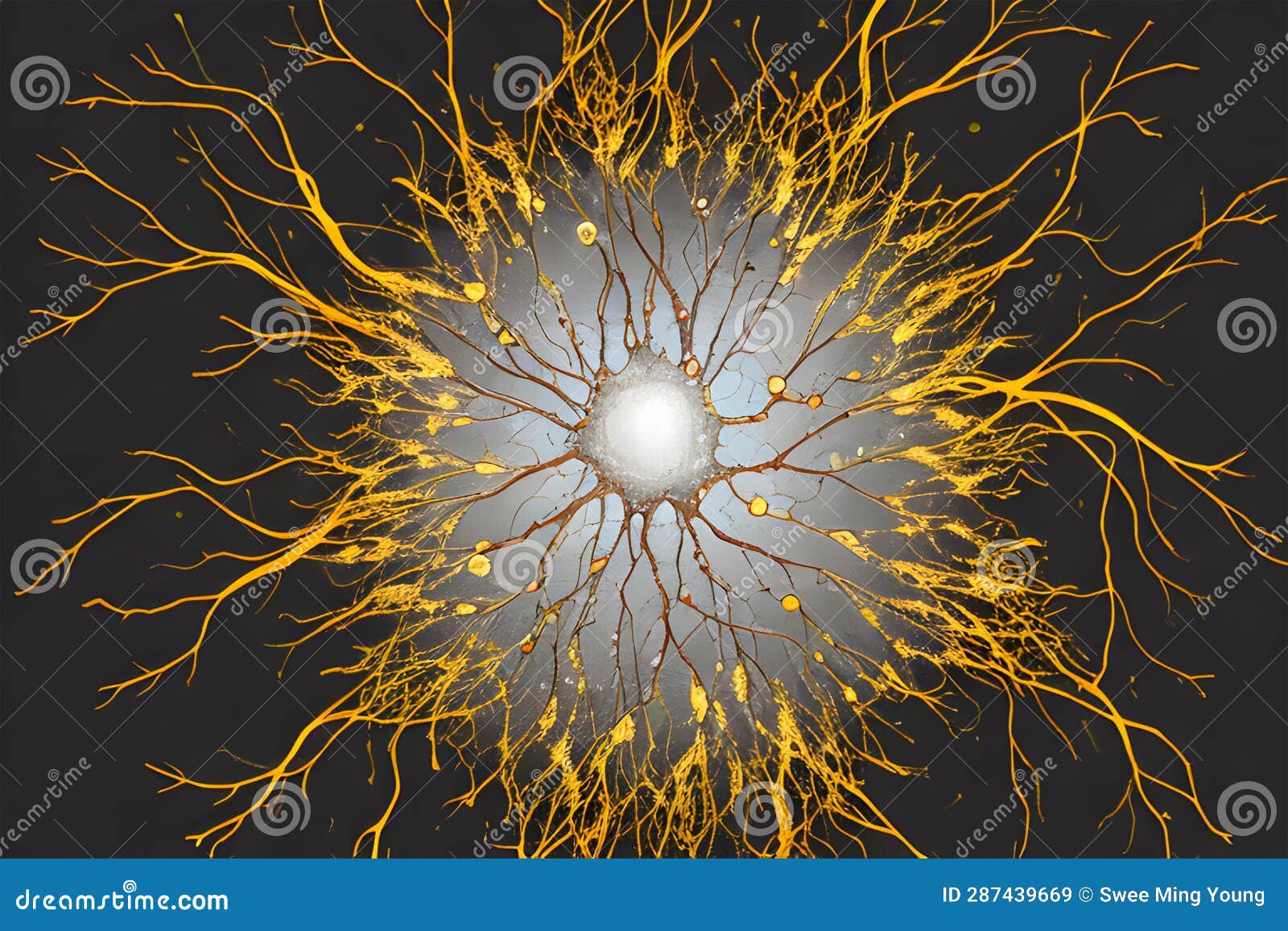 A Cluster of Neuron Floats and Branches Out with Axons and Dendrites of ...