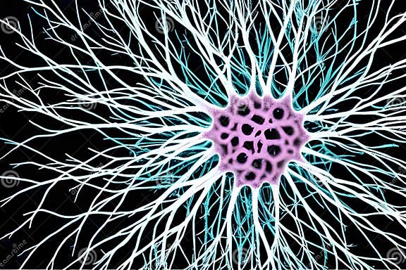 A Cluster of Neuron Floats and Branches Out with Axons and Dendrites of ...