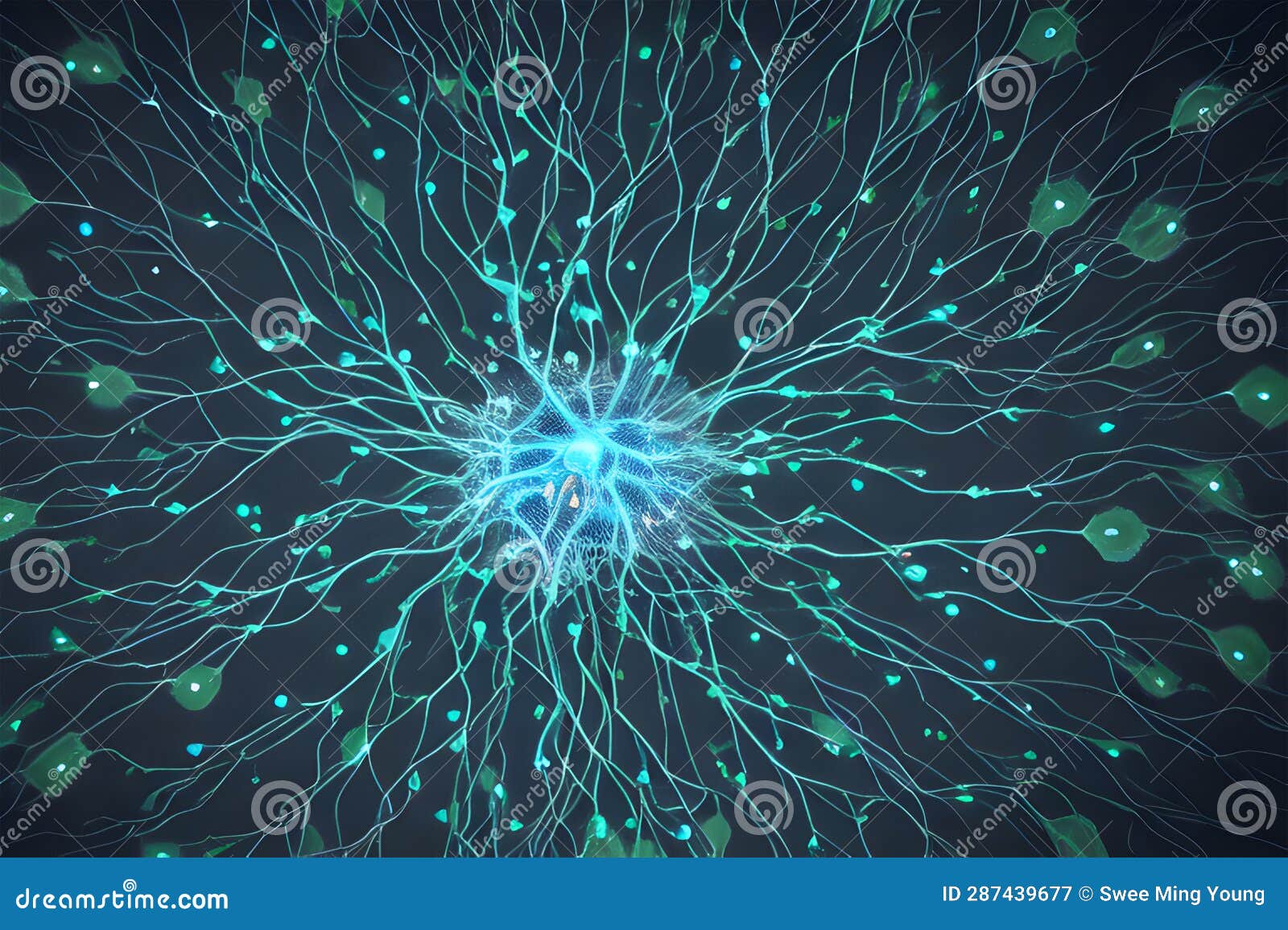 A Cluster of Neuron Floats and Branches Out with Axons and Dendrites of ...