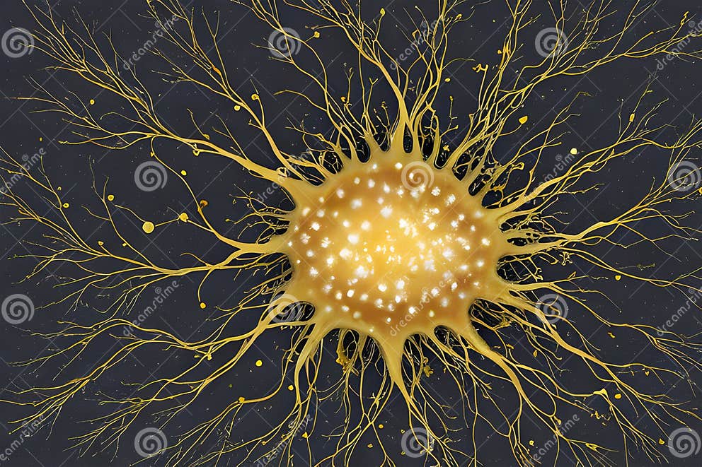 A Cluster of Neuron Floats and Branches Out with Axons and Dendrites of ...
