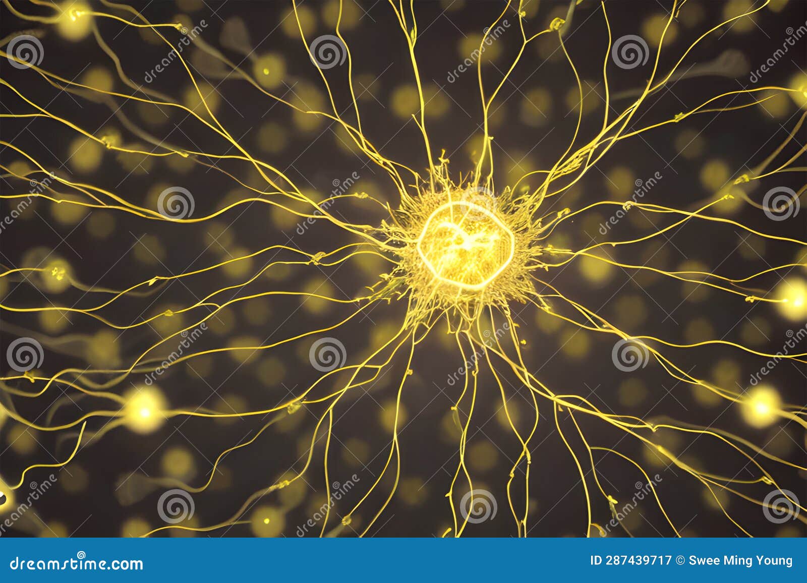 A Cluster of Neuron Floats and Branches Out with Axons and Dendrites of ...