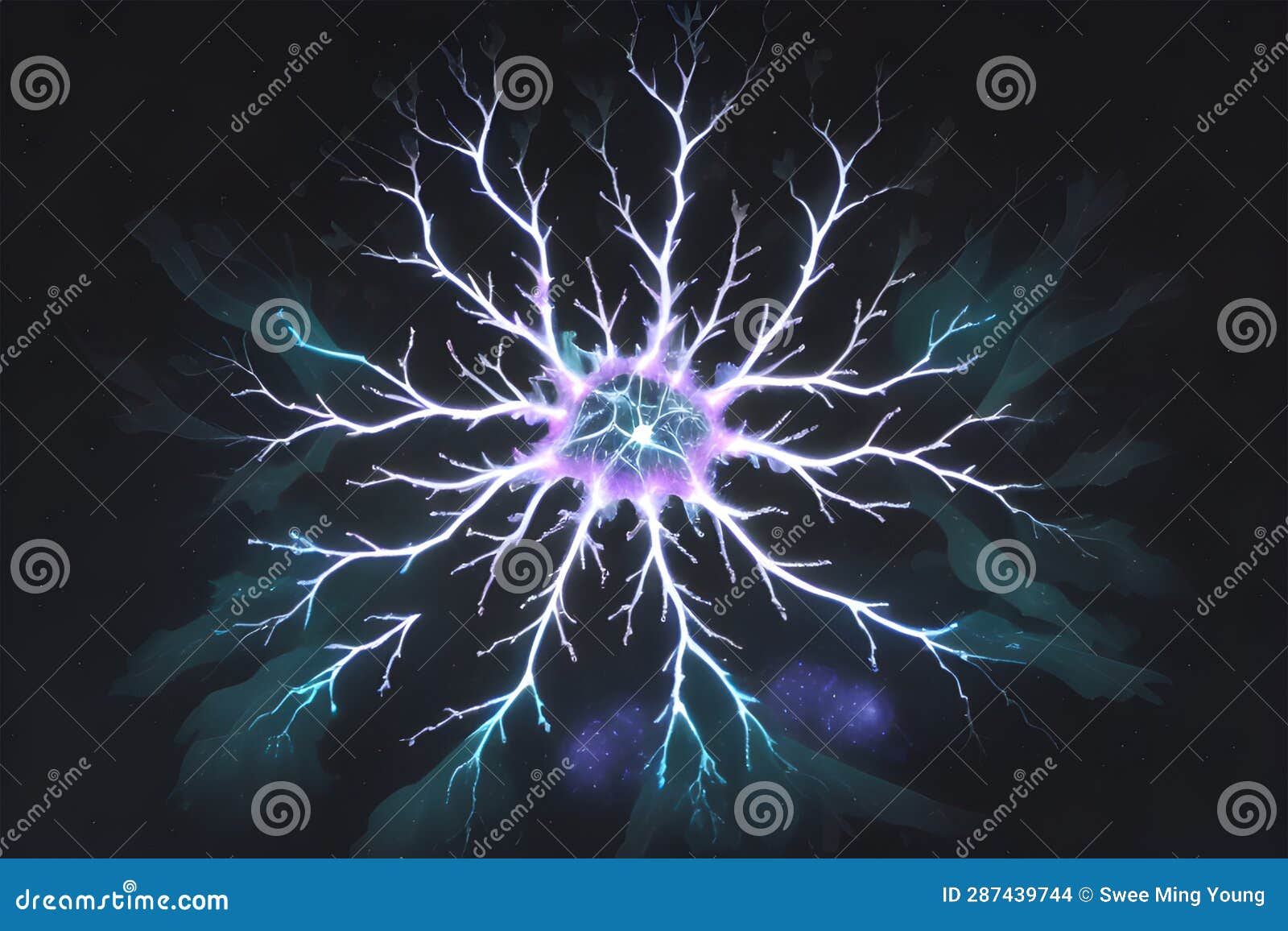 A Cluster of Neuron Floats and Branches Out with Axons and Dendrites of ...