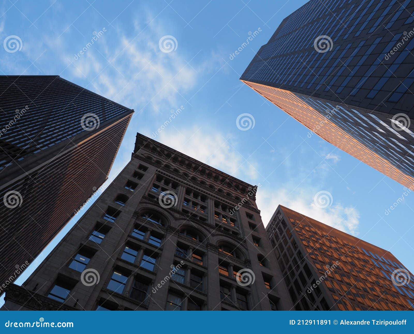 A Cluster of Old and More Modern High Rise Buildings in Boston Stock ...