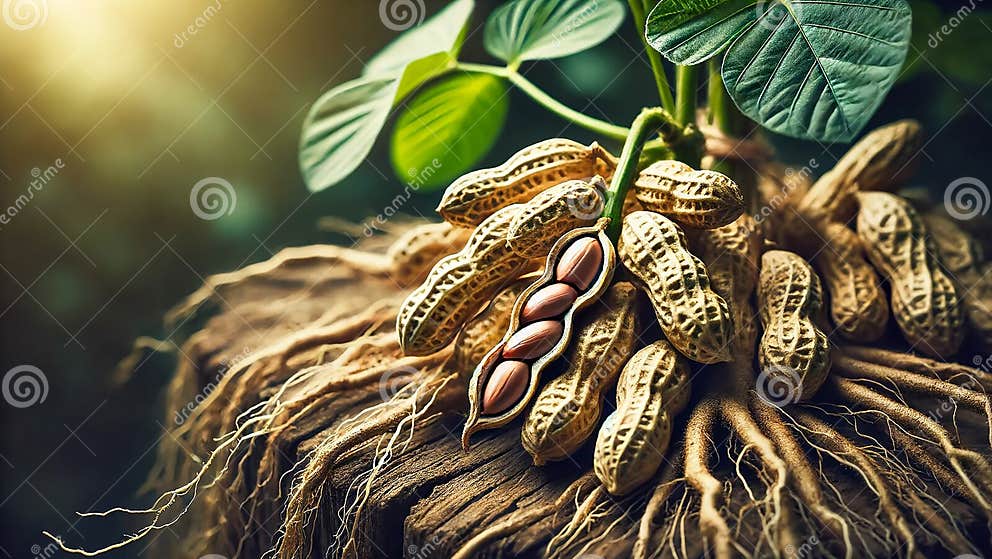 Cluster of Peanuts on the Vine. the Peanuts are Still Attached To the ...