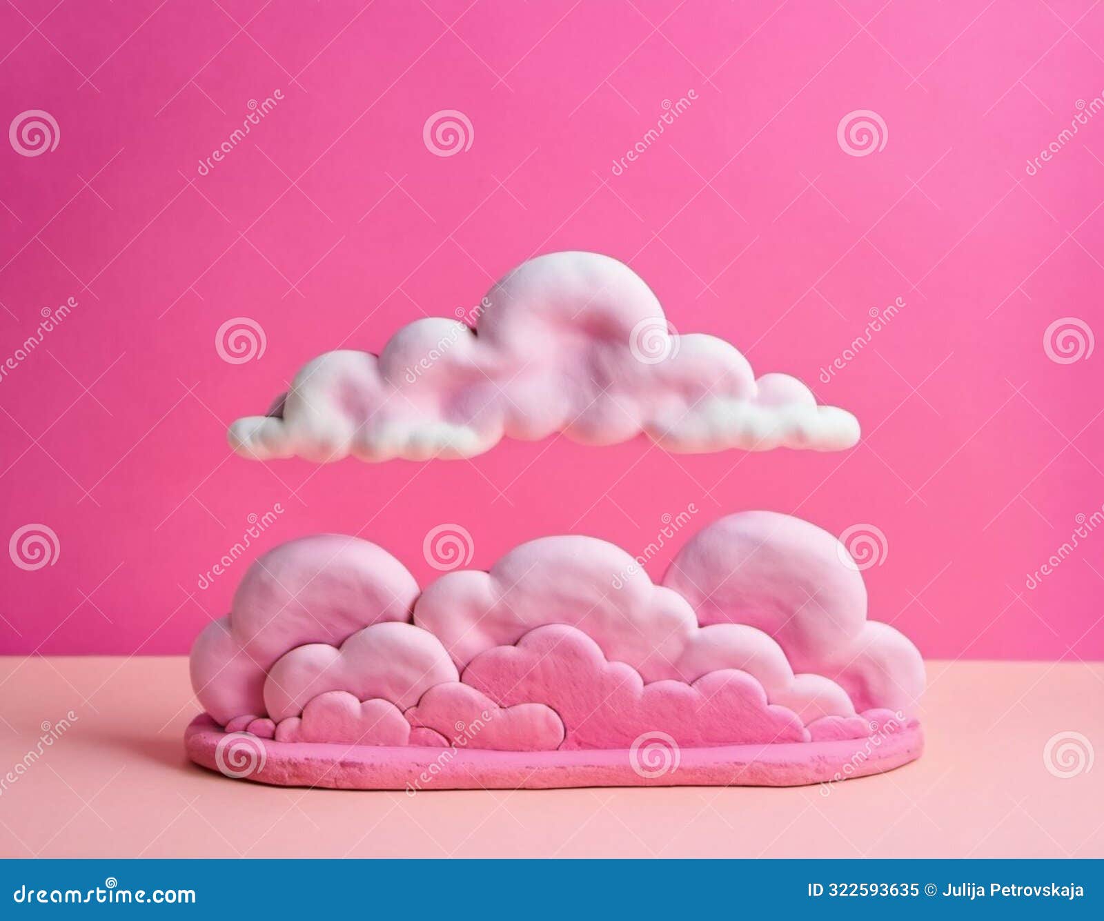 Cluster of Pink Clouds Arranged in Circular Formation Against Solid ...