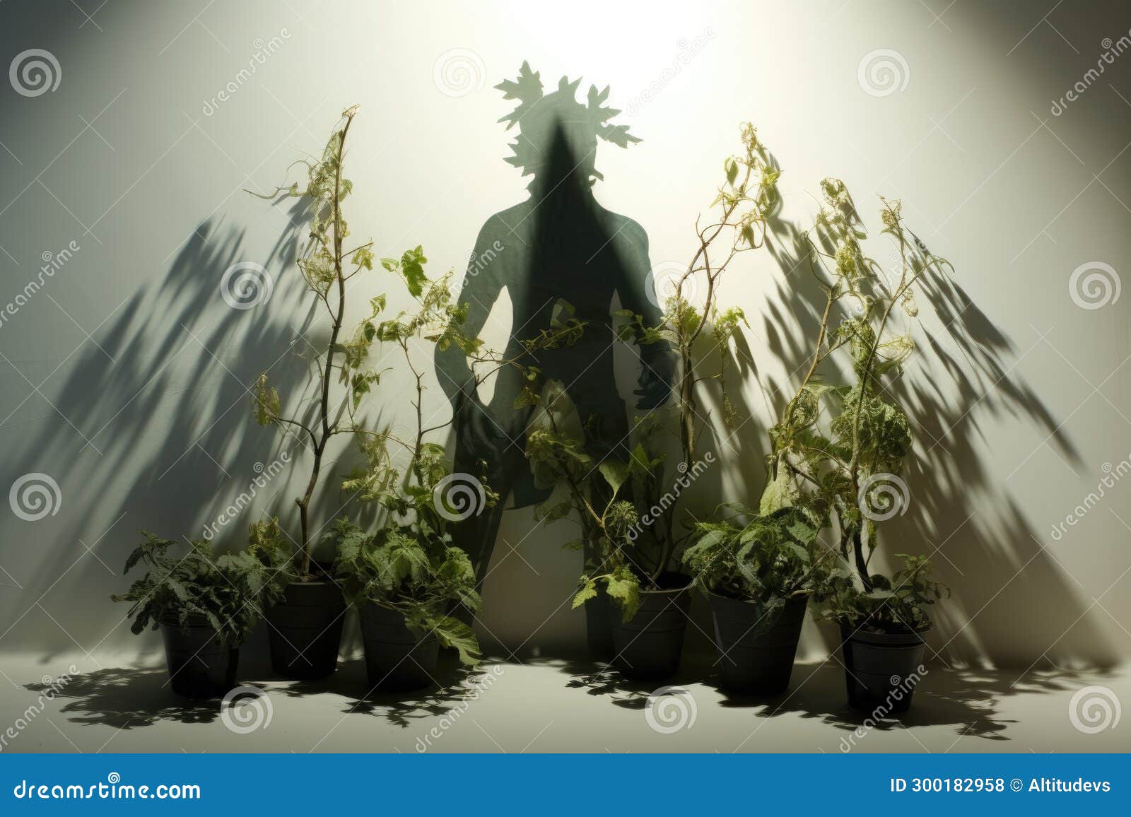 Cluster of Plant Shadows that Create the Illusion of a Werewolf Stock ...