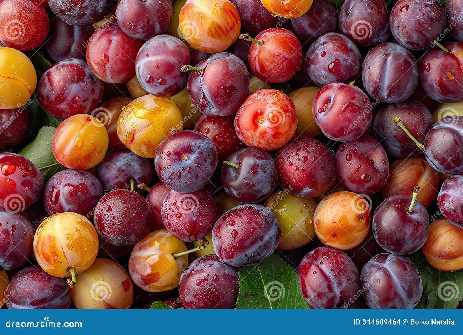 A Cluster of Plums, a Fruit and Natural Food, Rest on the Table Stock ...