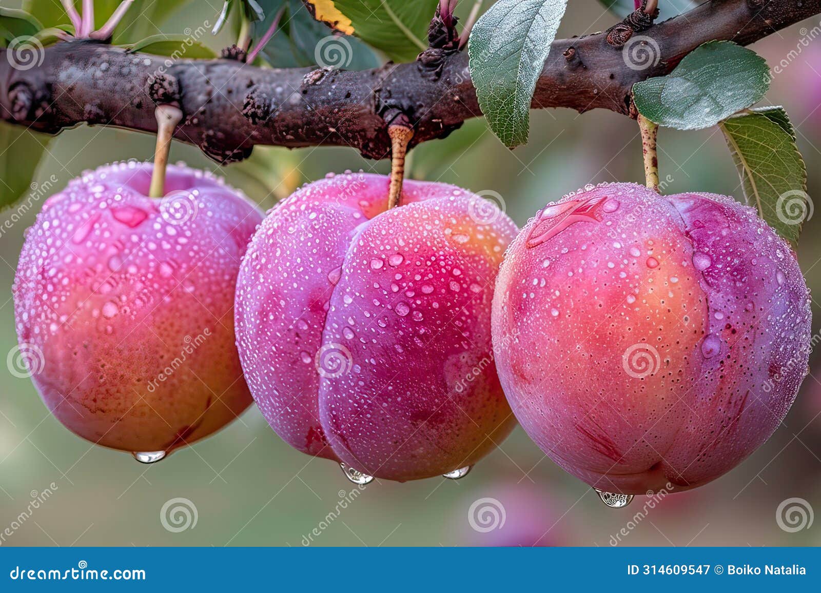 A Cluster of Plums, a Fruit and Natural Food, Rest on the Table Stock ...