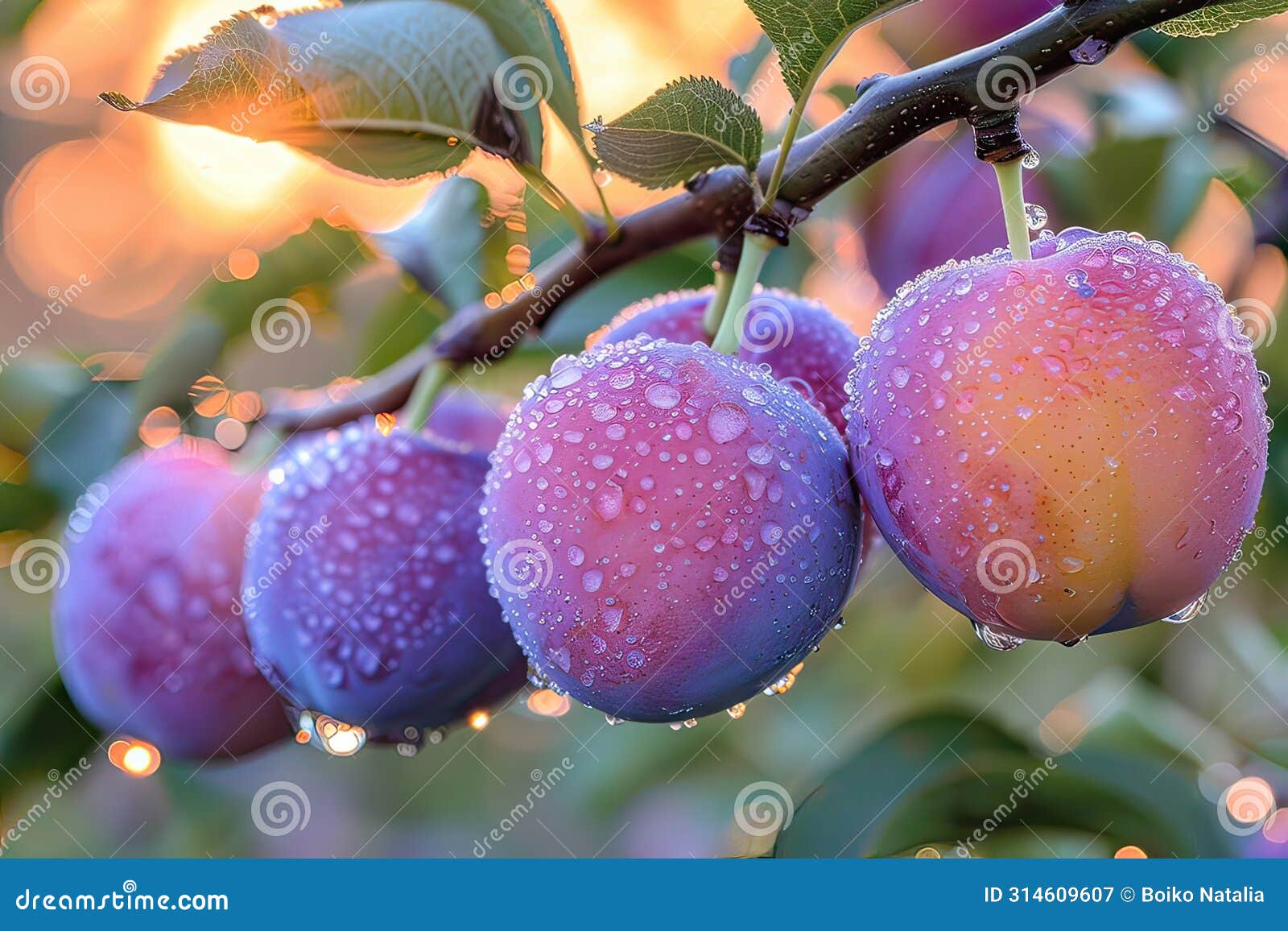 A Cluster of Plums, a Fruit and Natural Food, Rest on the Table Stock ...