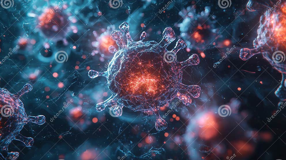 Cluster of Red and Blue Cells Under a Microscope Showcasing Cellular ...