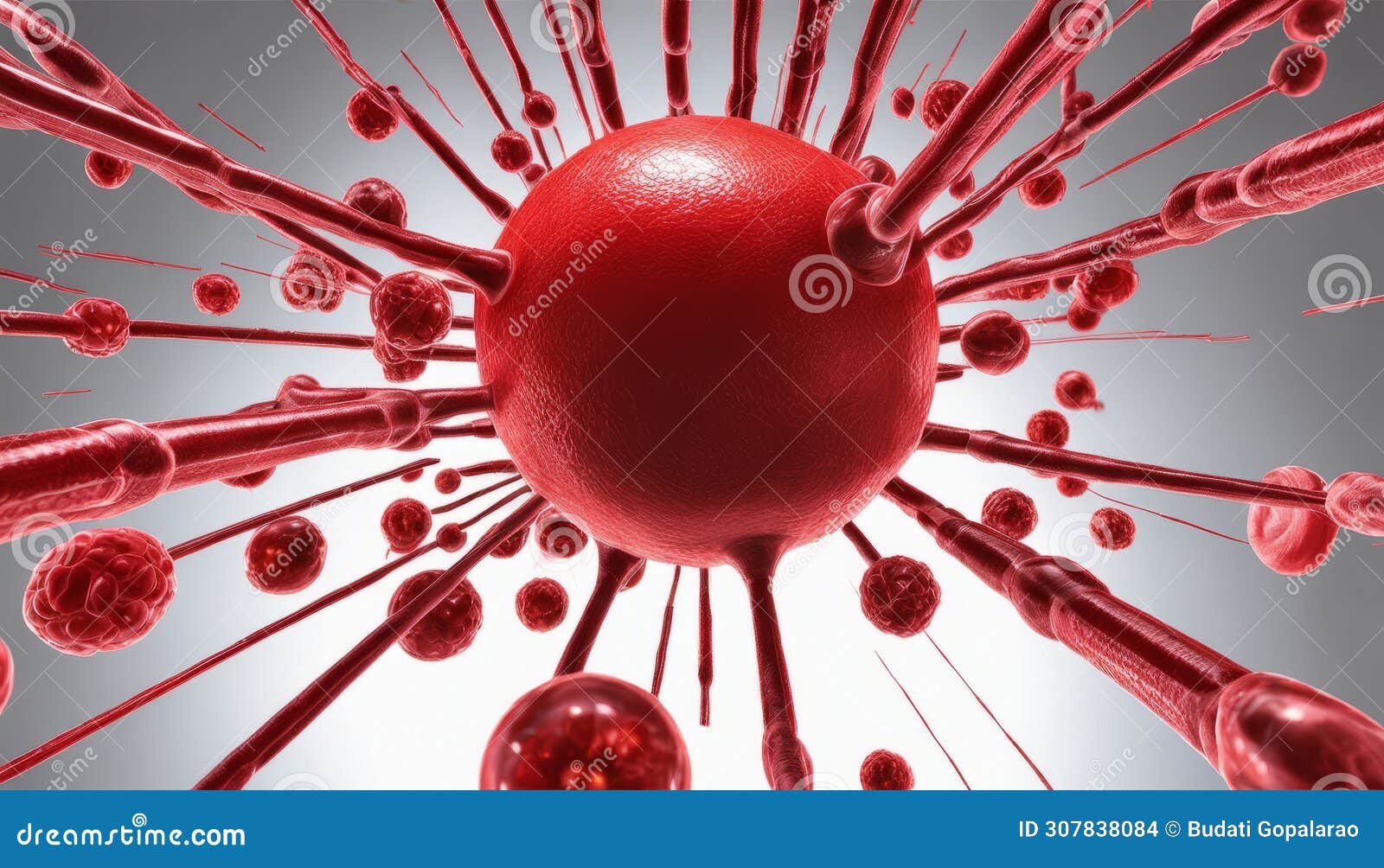 A Cluster of Red Cells, Possibly Cancerous, with a Central Nucleus ...