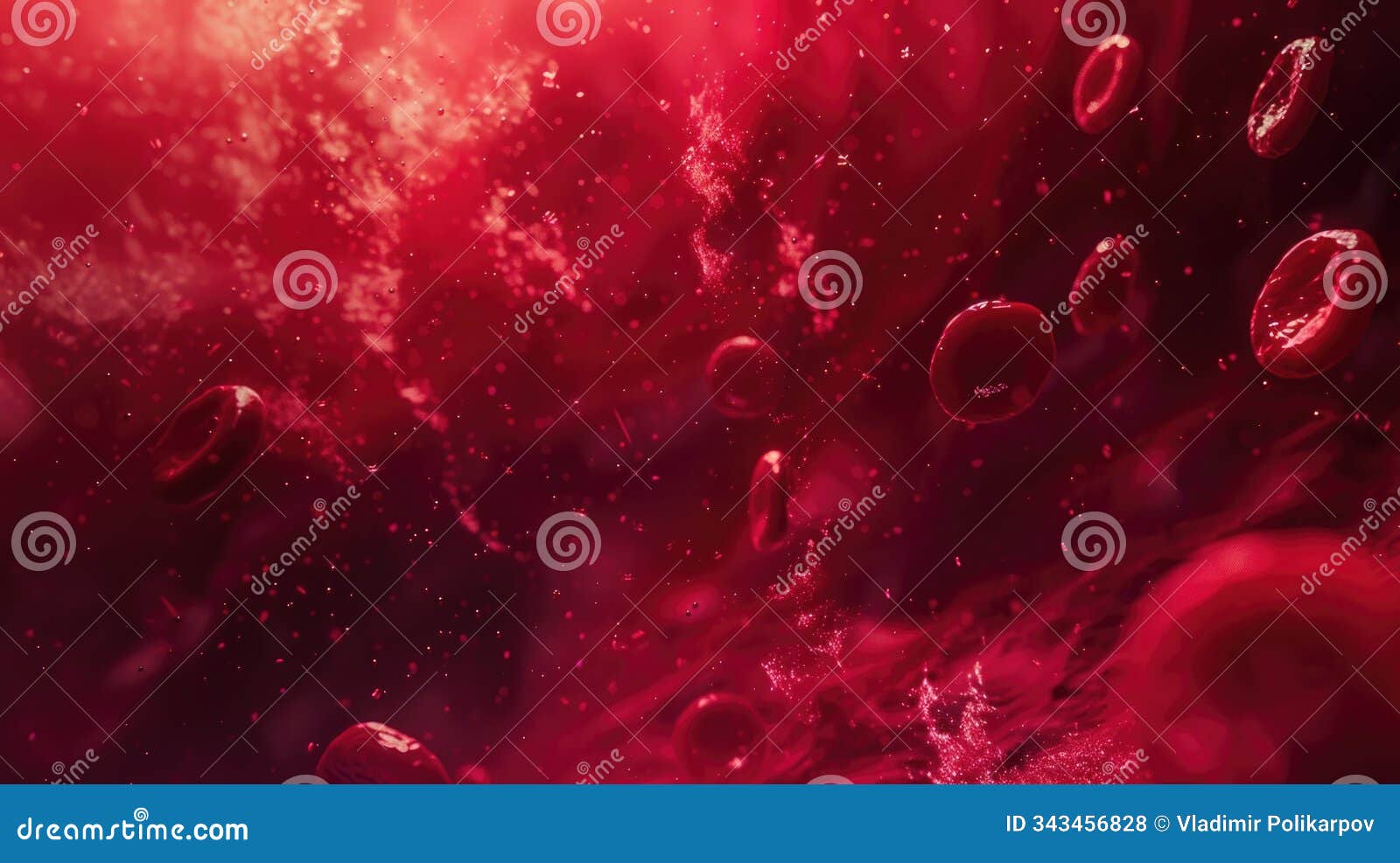 A Cluster of Red and White Blood Cells Suspended in Mid-air Stock ...