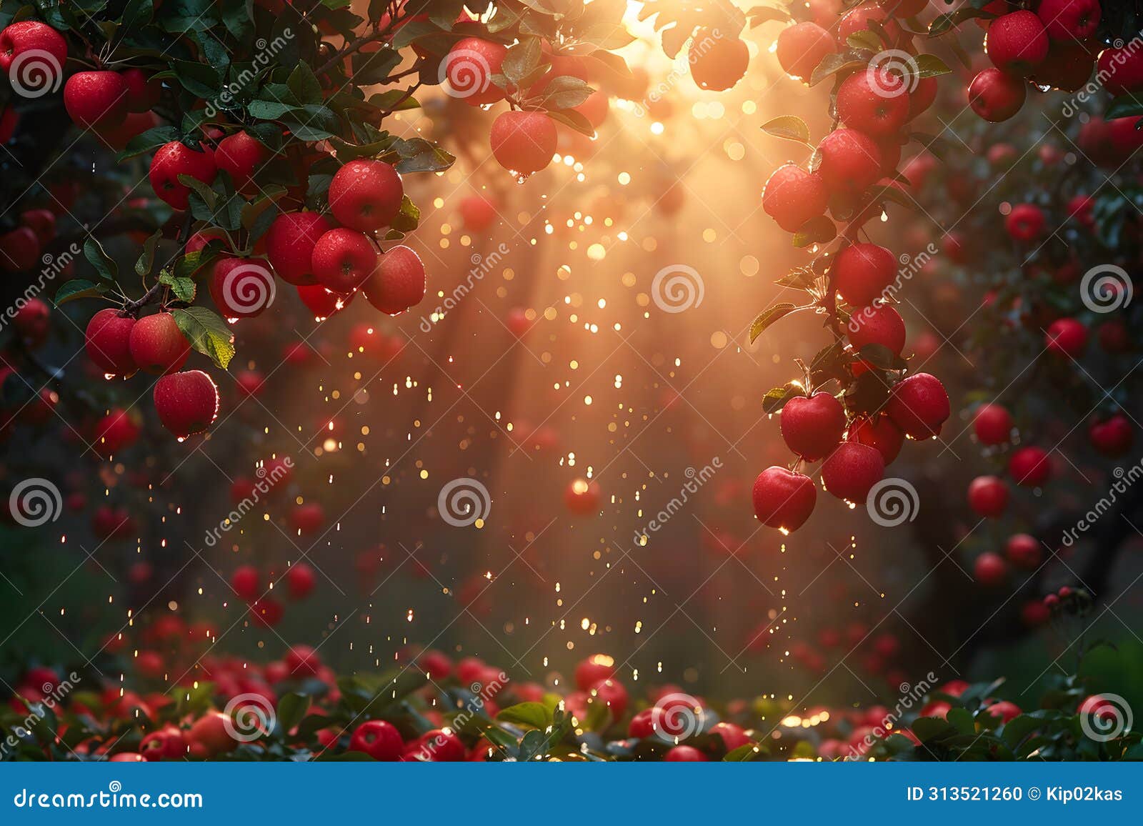 Cluster Of Red Apples Hanging On Tree Stock Photography | CartoonDealer ...