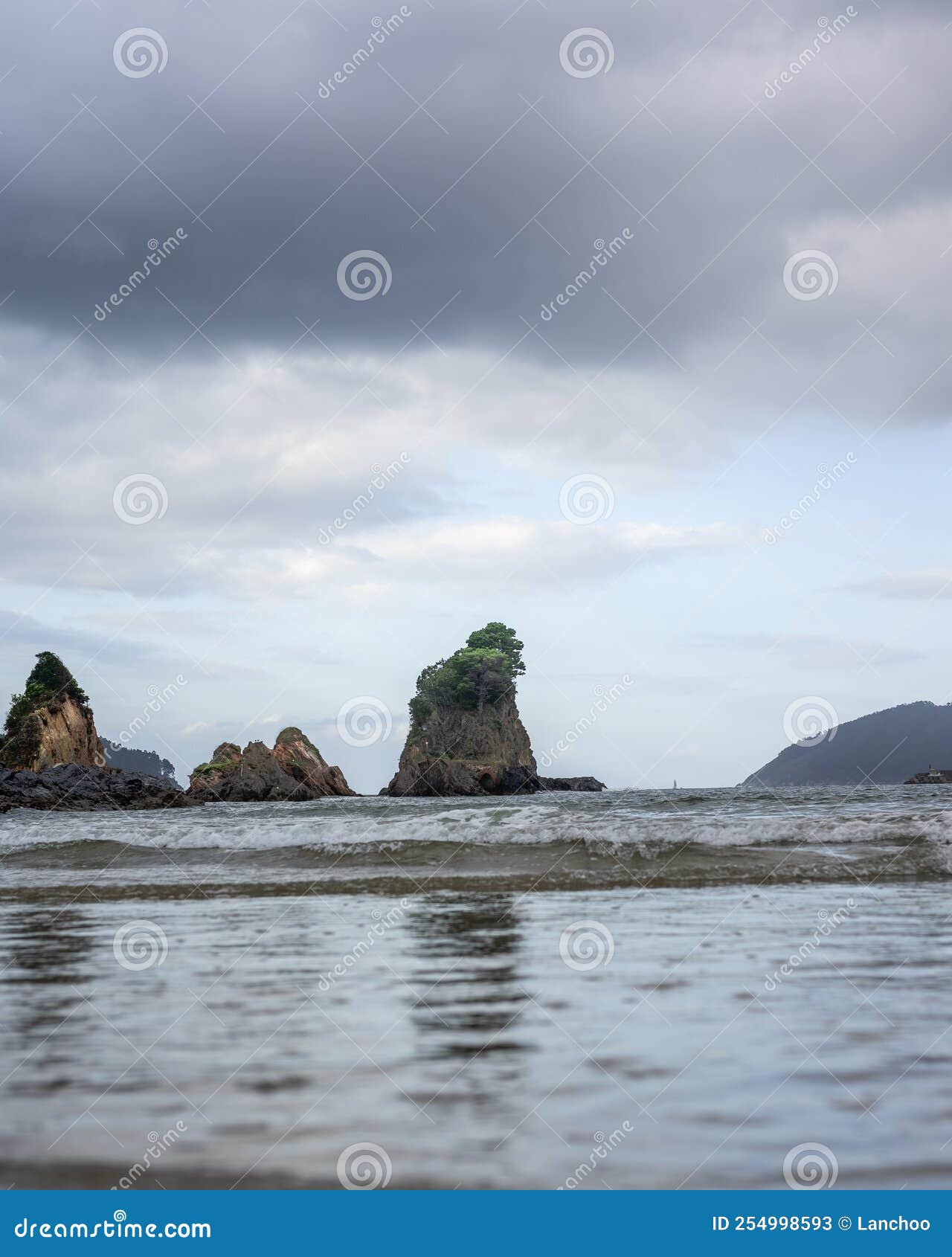 A Cluster of Rocks at the Bottom of the Sea. Rocks with Trees on Top ...