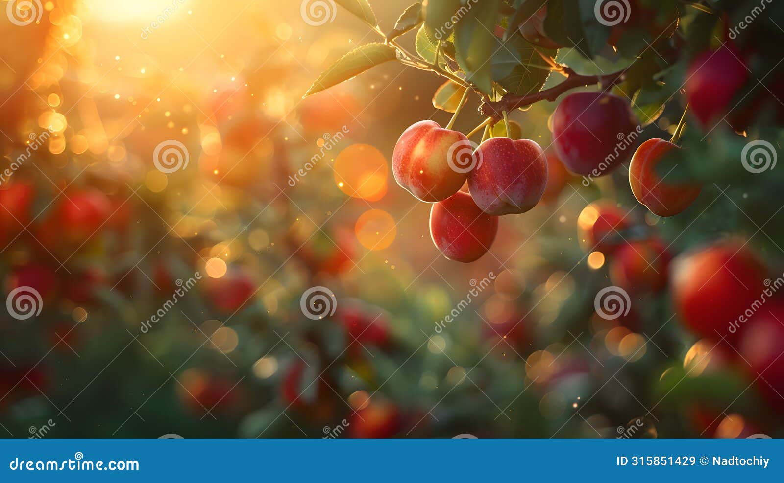 Cluster of Seedless Fruit Dangling from a Tree Branch at Sunset Stock ...
