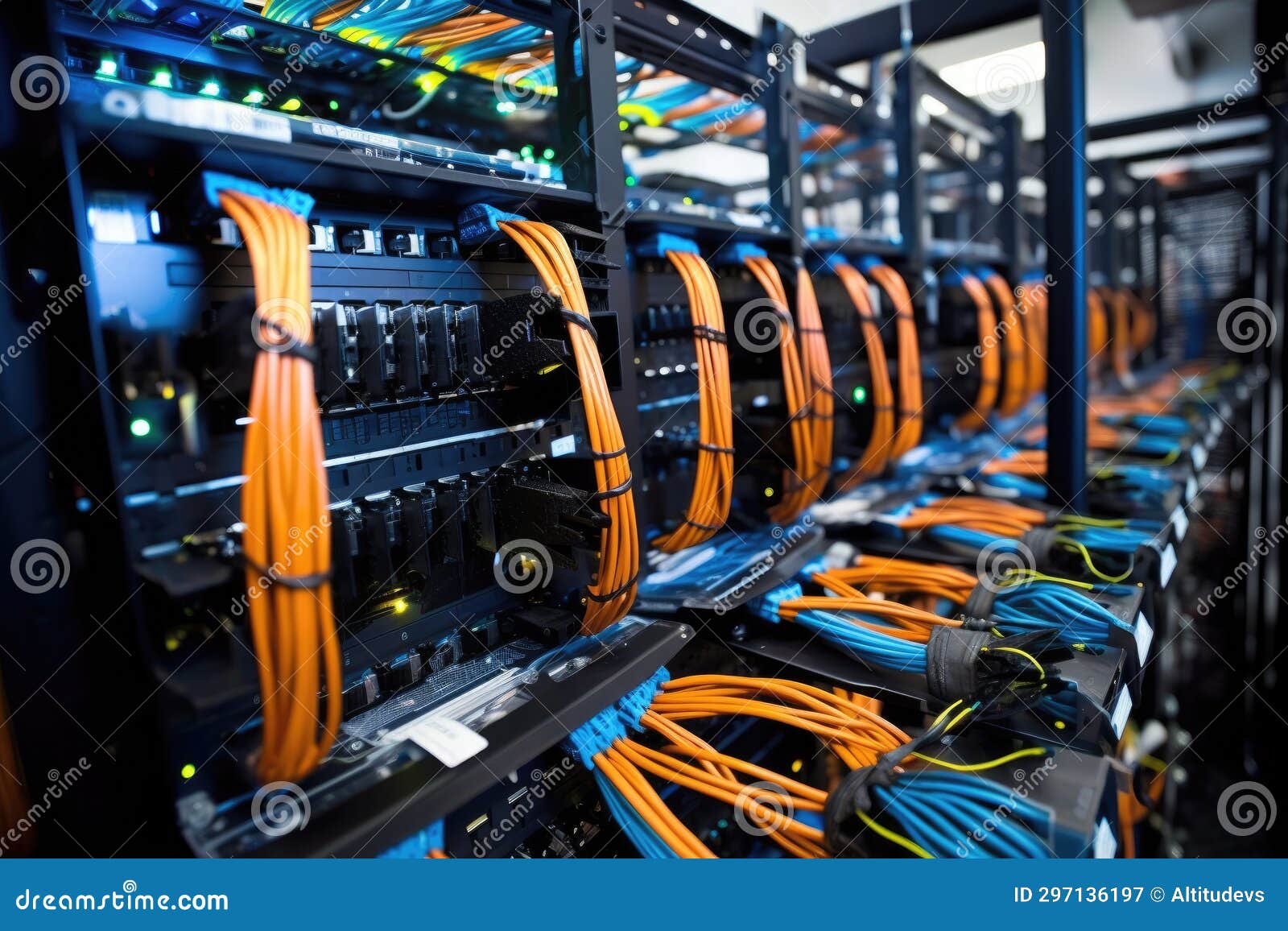 A Cluster of Servers Mounted in a Network Rack Stock Image - Image of ...