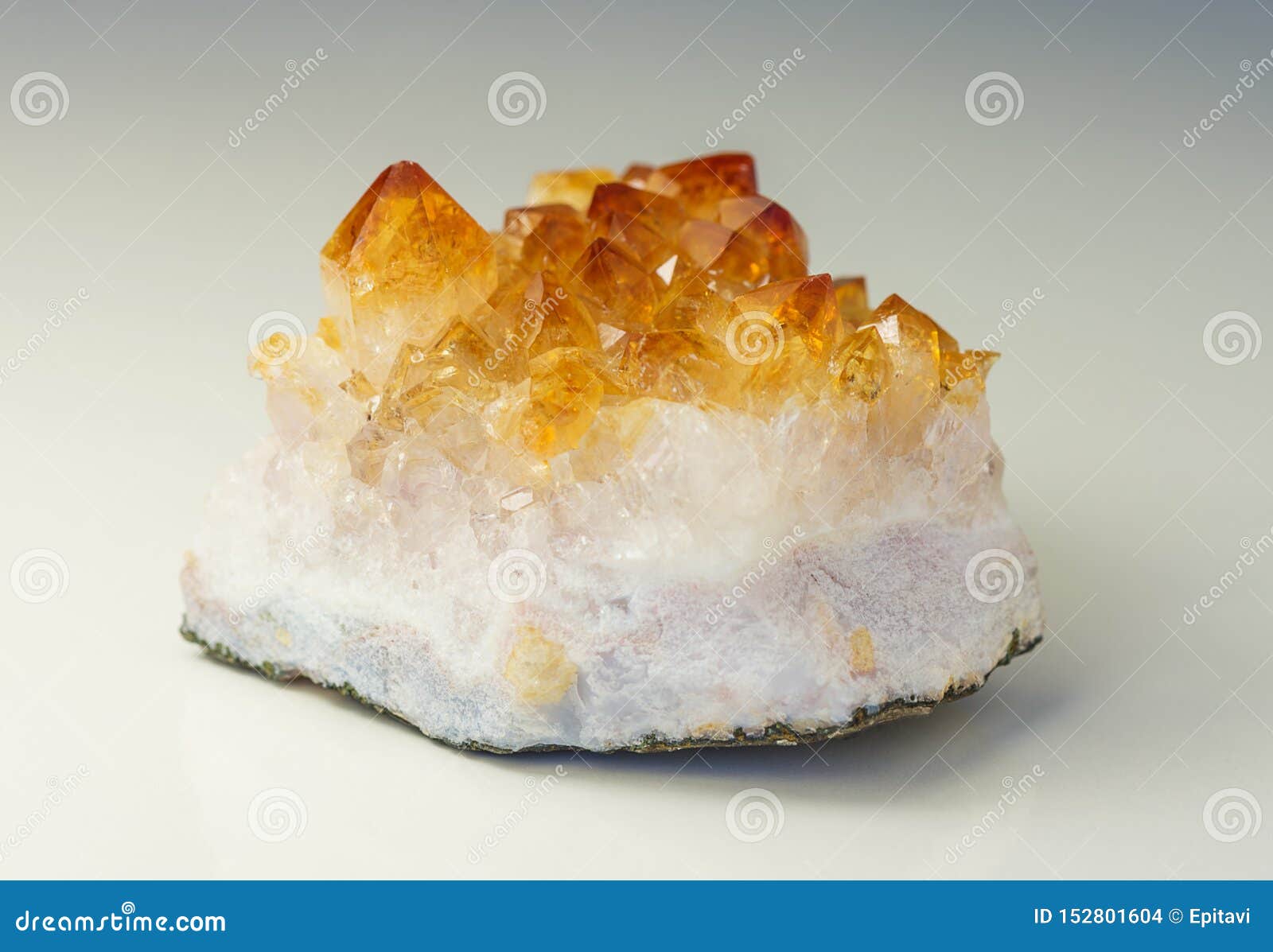 Cluster of Several Citrine Crystals Stock Photo - Image of adornment ...