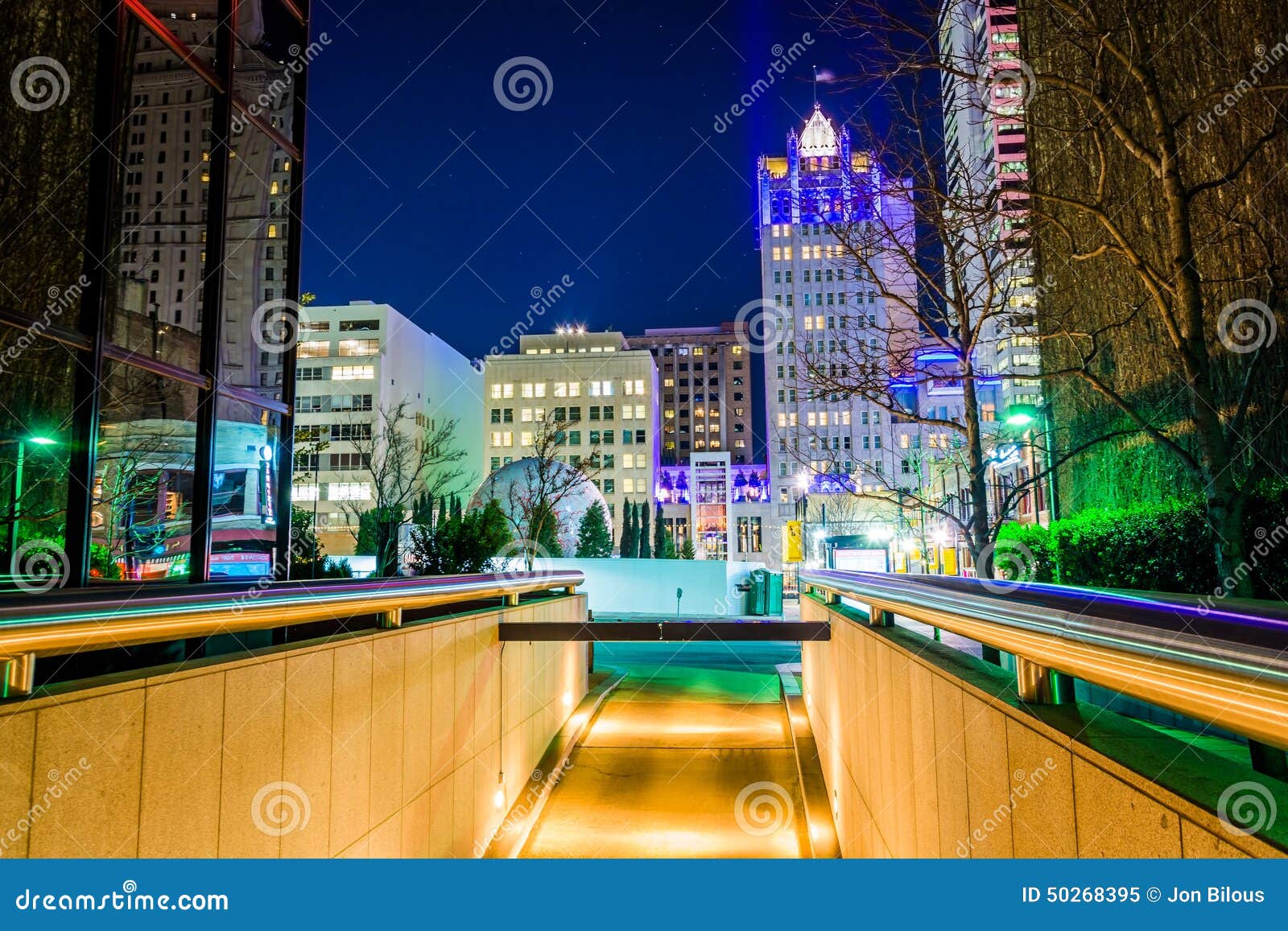 Cluster of Skyscrapers at Night in Dallas, Texas. Stock Image - Image ...