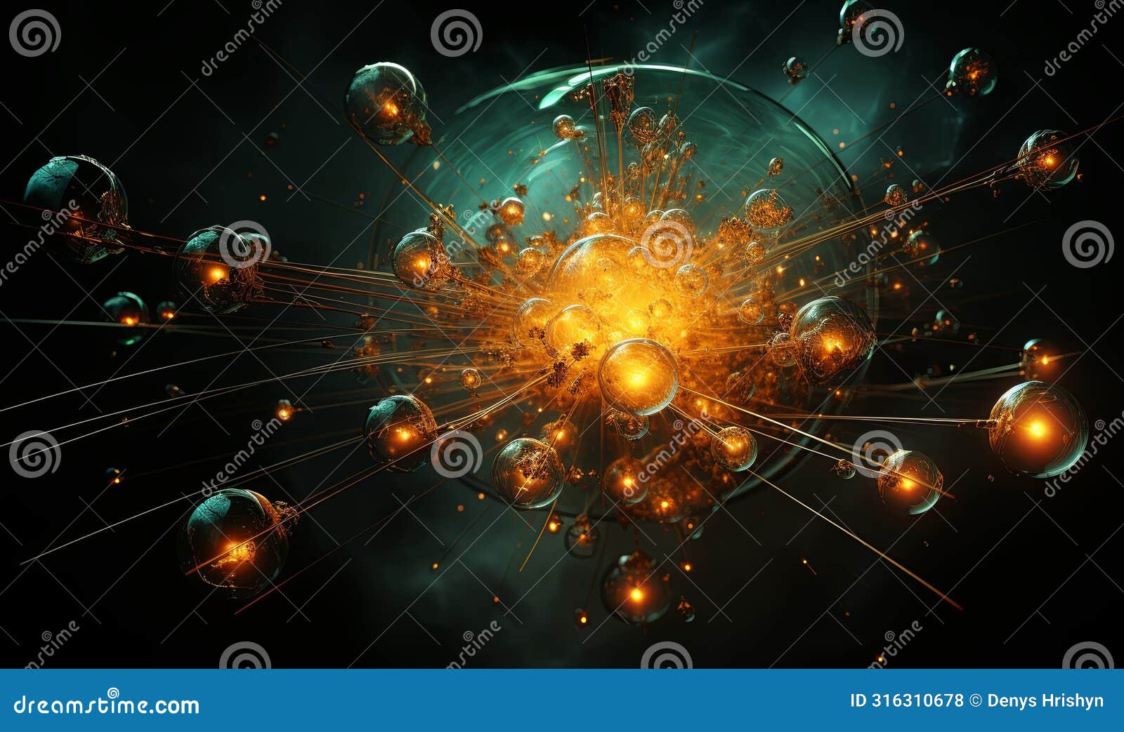 Cluster of Spheres in Computer Generated Image Stock Photo - Image of ...