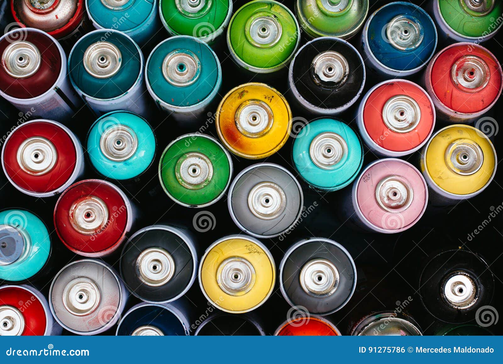 Cluster of Spray Paint Cans, from Abve Stock Photo - Image of bottle ...
