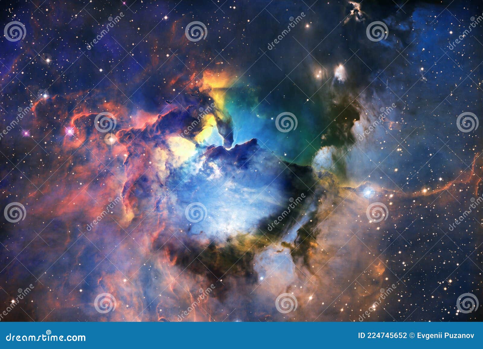 Cluster of Stars. Nebula. Elements of this Image Furnished by NASA ...