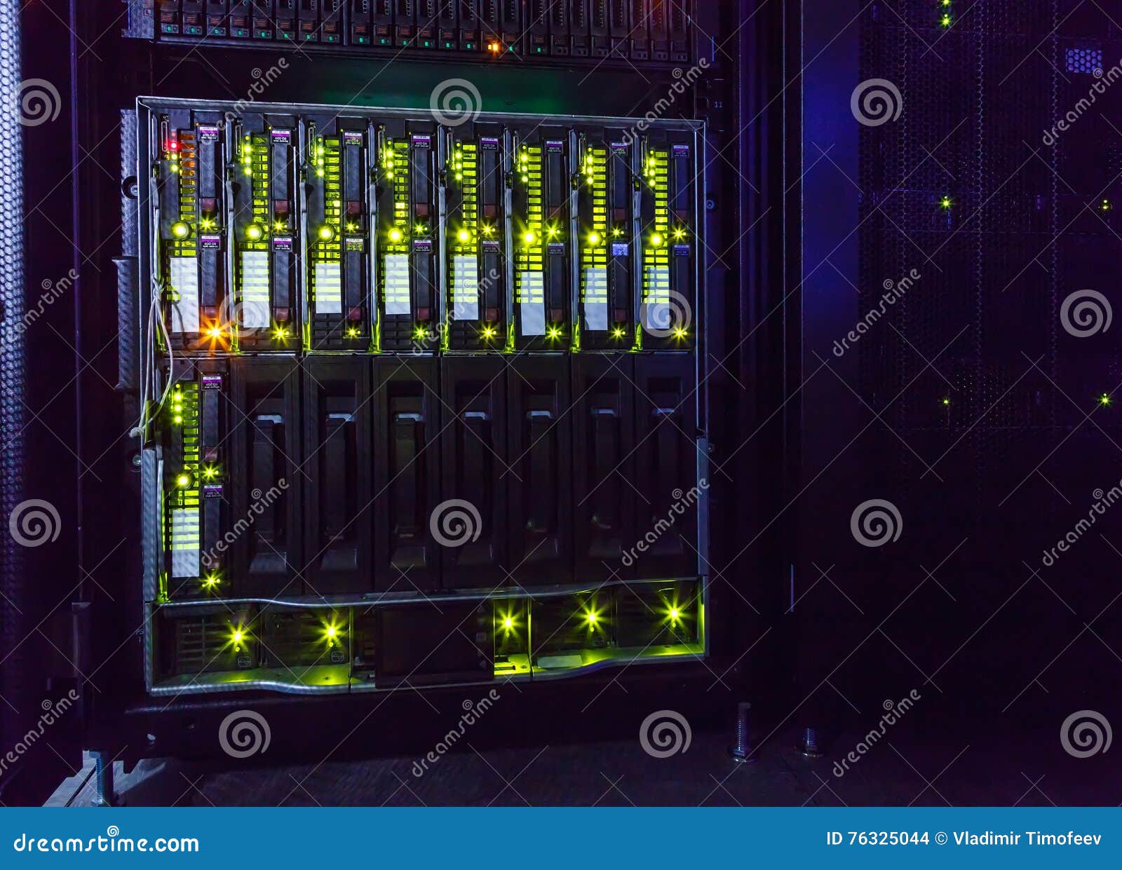 Cluster Storage of Supercomputer in a Data Center Stock Photo - Image ...