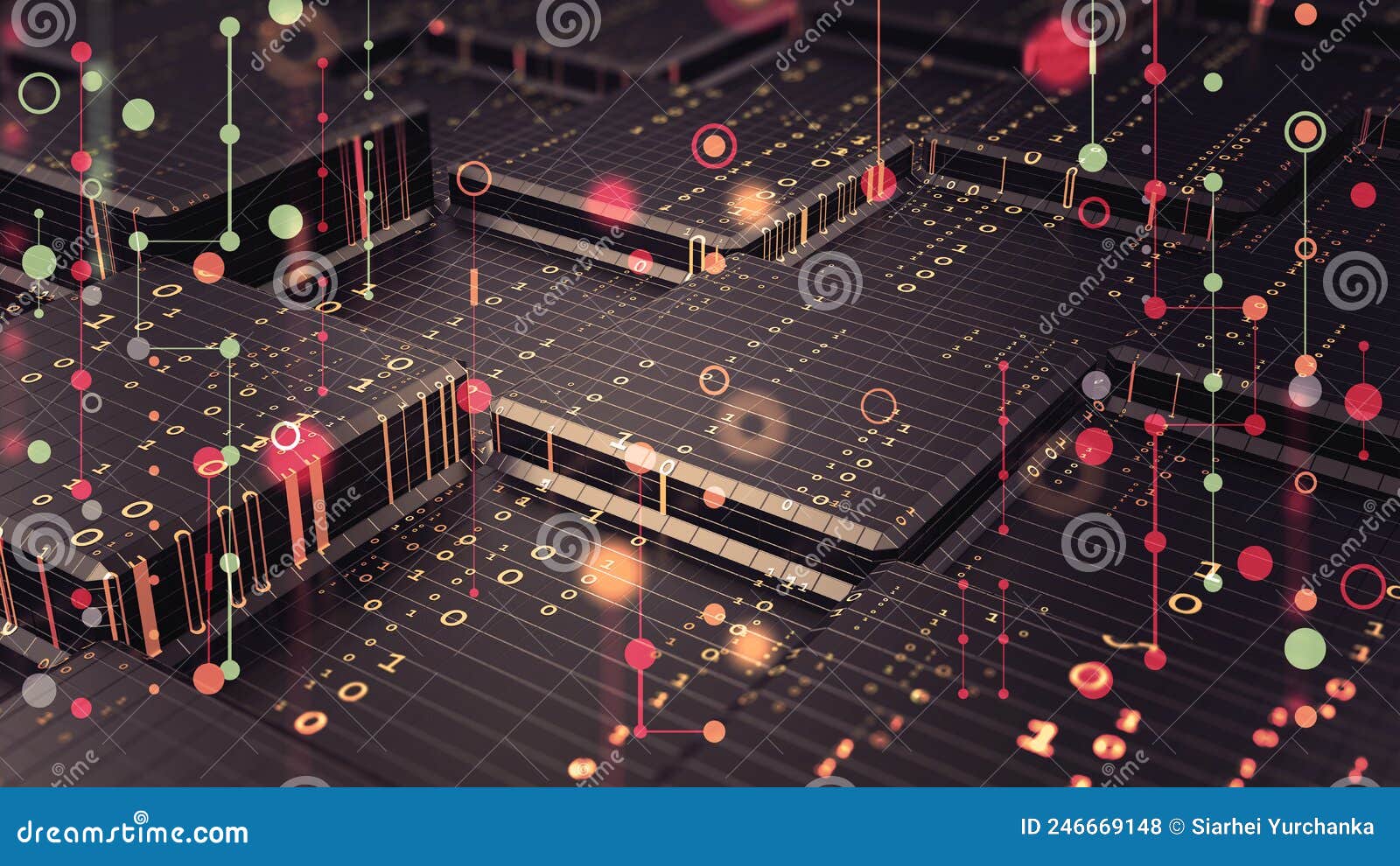 Cluster Structure Analytics. 3D Illustration of Information Blocks of ...