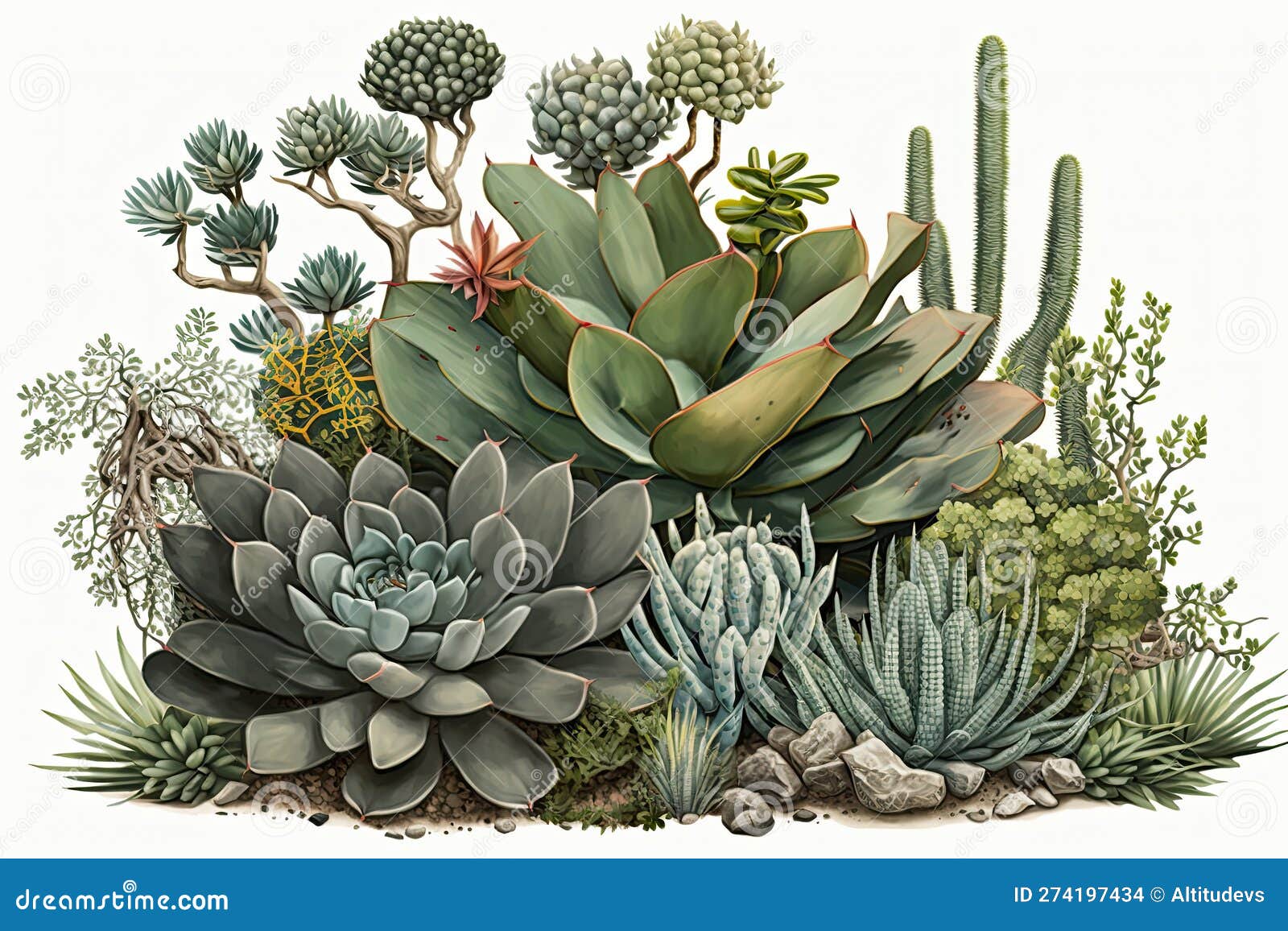 Cluster of Succulent Plants, Surrounded by Greenery and Natural ...