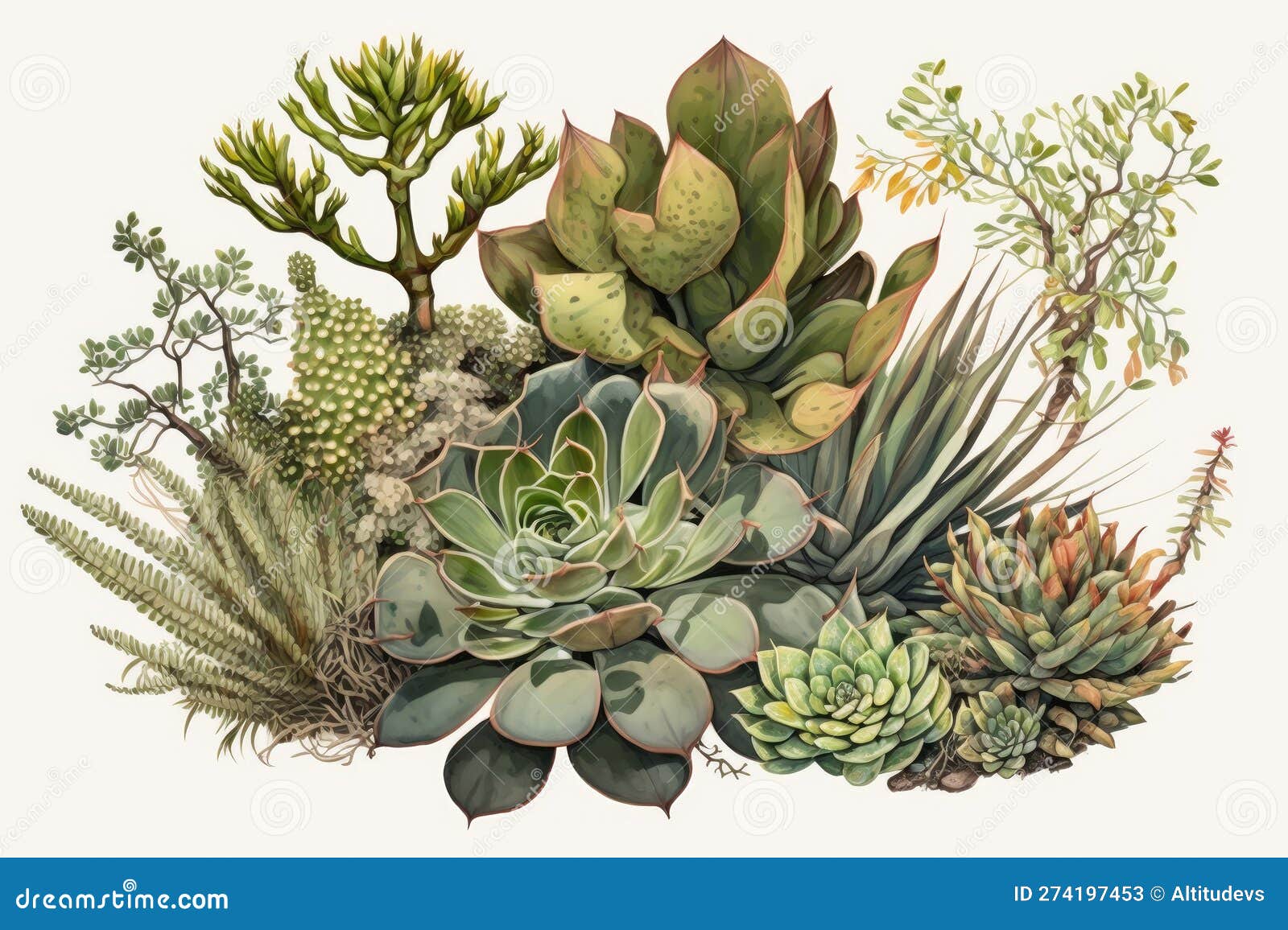 Cluster of Succulent Plants, Surrounded by Greenery and Natural ...