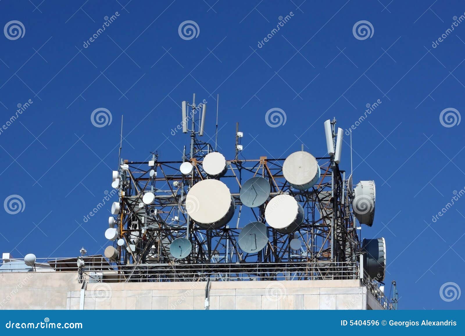 Cluster of Telecommunication Antennas Stock Photo - Image of ...