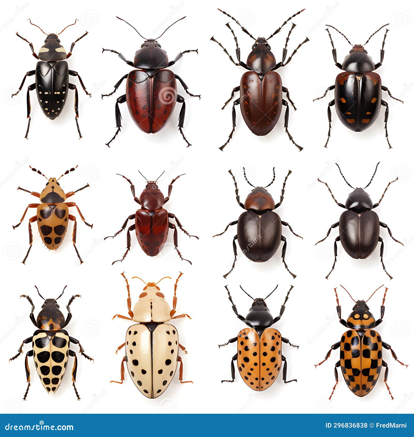 A Group of Bugs on a White Background Stock Illustration - Illustration ...