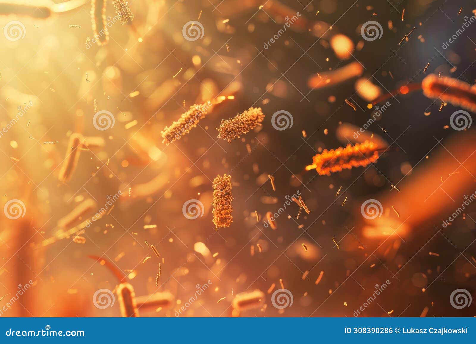 Macro Close-up Group of Germs and Bacteria in Water Disease Medical ...