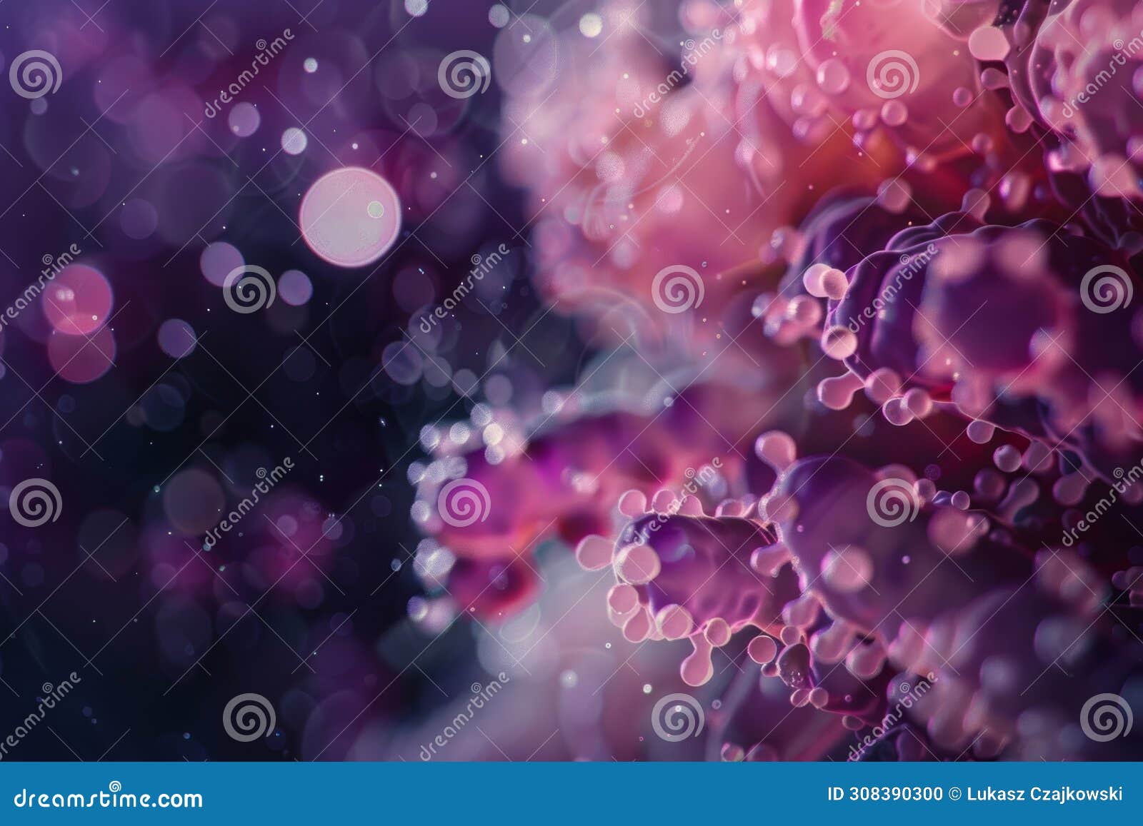 Macro Close-up Group of Germs and Bacteria in Water Disease Medical ...