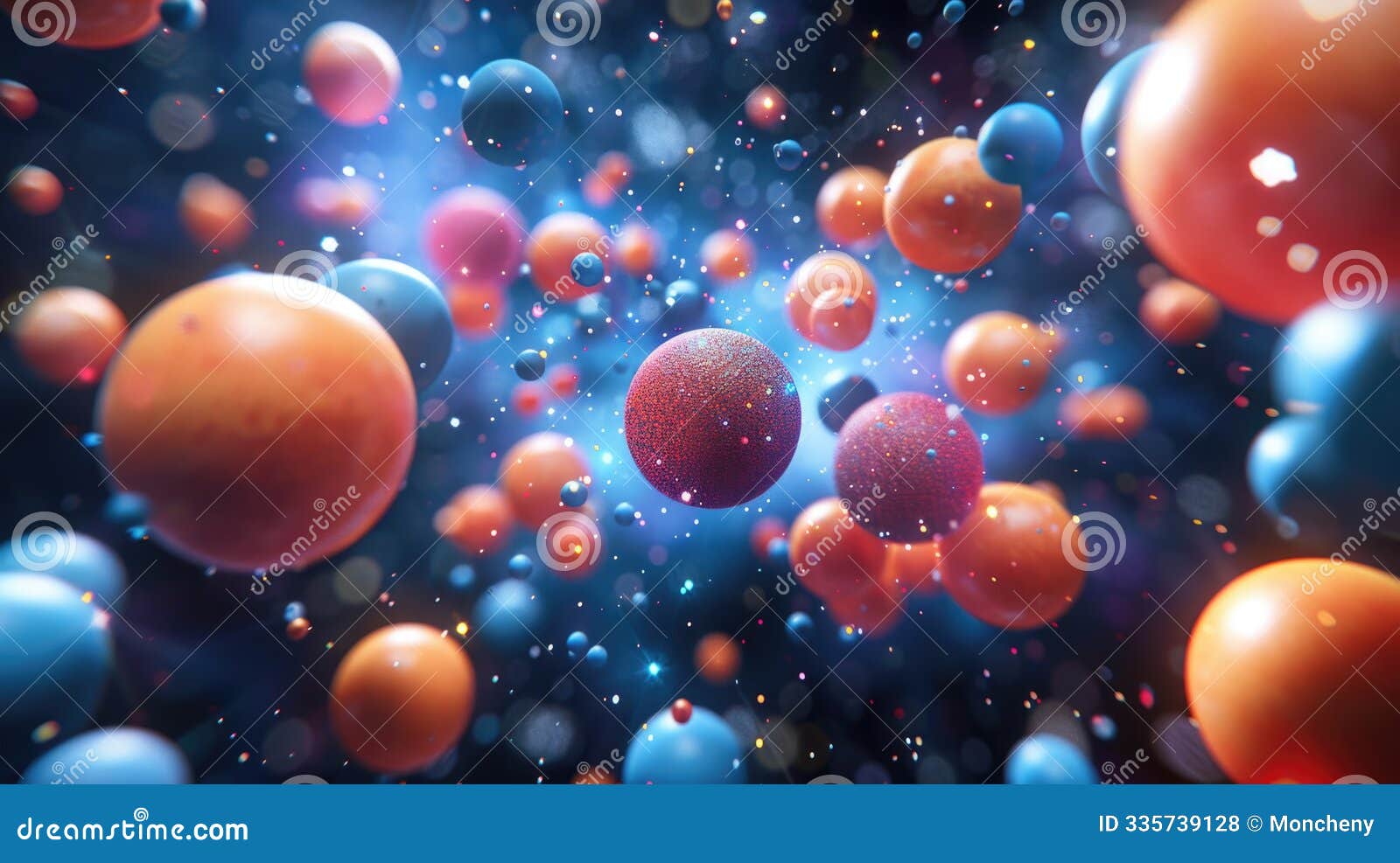 A Cluster of Vibrant Balls Suspended in Mid-air Stock Photo - Image of ...