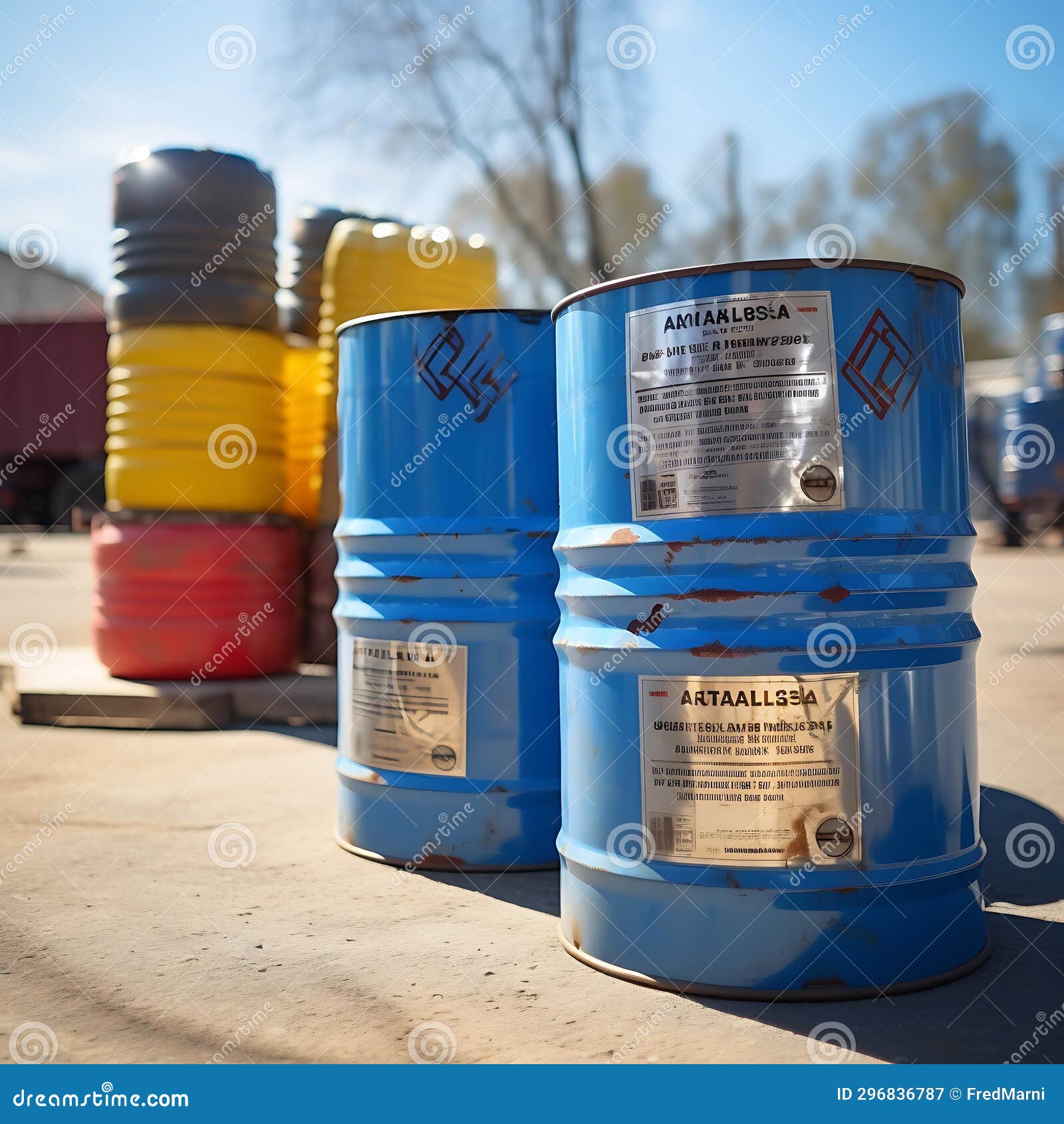 A group of blue barrels stock illustration. Illustration of barrels ...