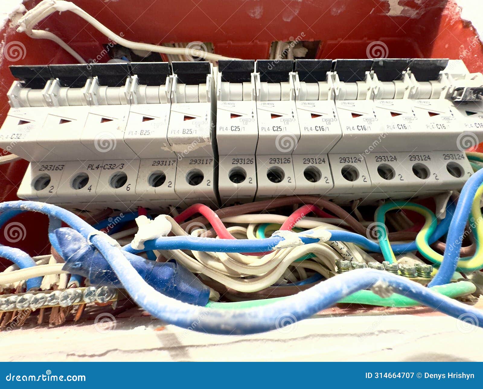 Cluster of Wires Encased in a Box Stock Image - Image of hardware ...