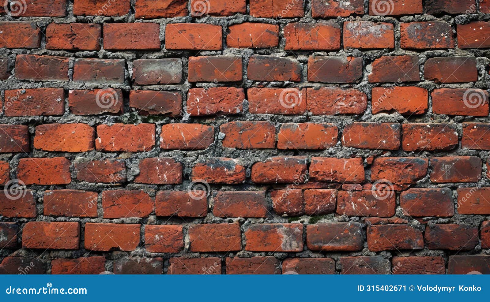 Clustered Bricks Forming a Solid Wall Structure of Red Bricks with a ...