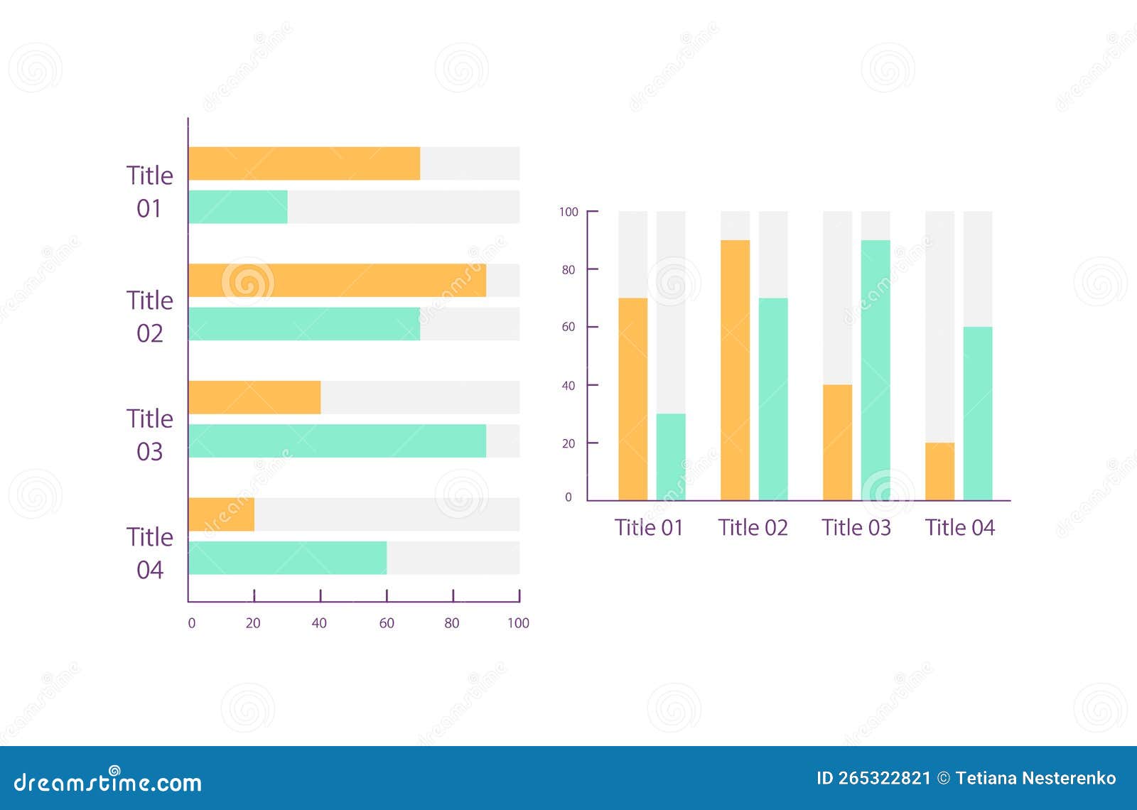 Clustered Column Infographic Chart Design Template Set Stock Vector ...