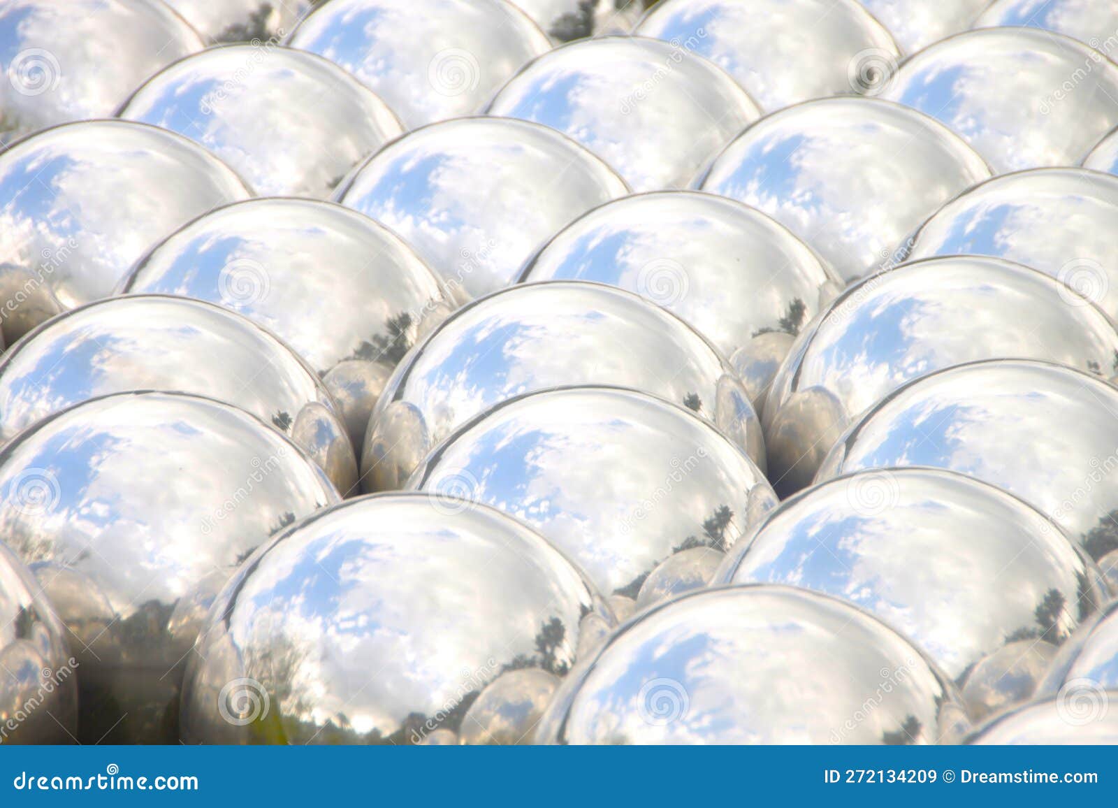 Clustered Mirror Spheres Reflecting the Sky Stock Image - Image of ...