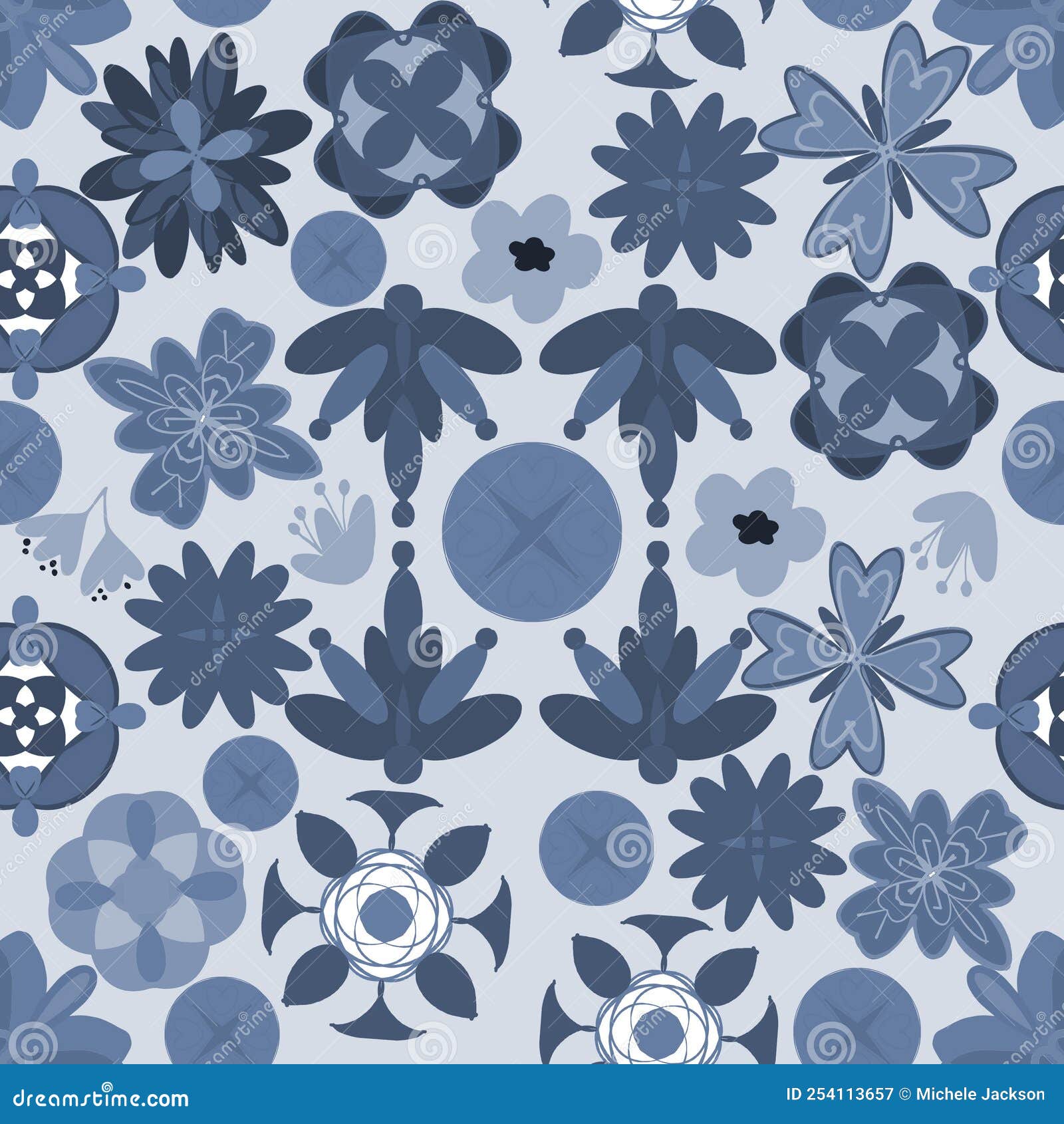 Clustered Shapes in Multiple Colors on Pink Repeating Pattern Stock ...